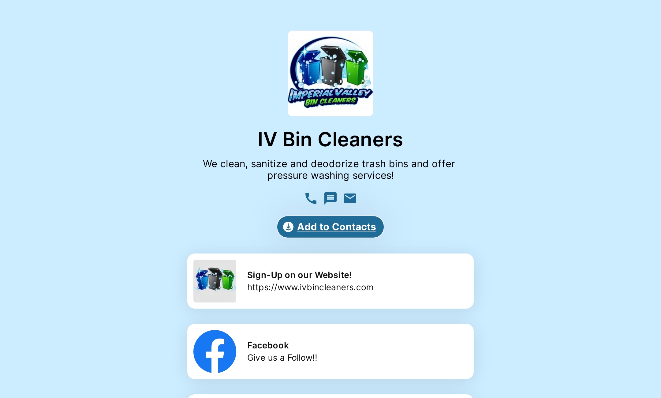IV Bin Cleaners' Flowpage