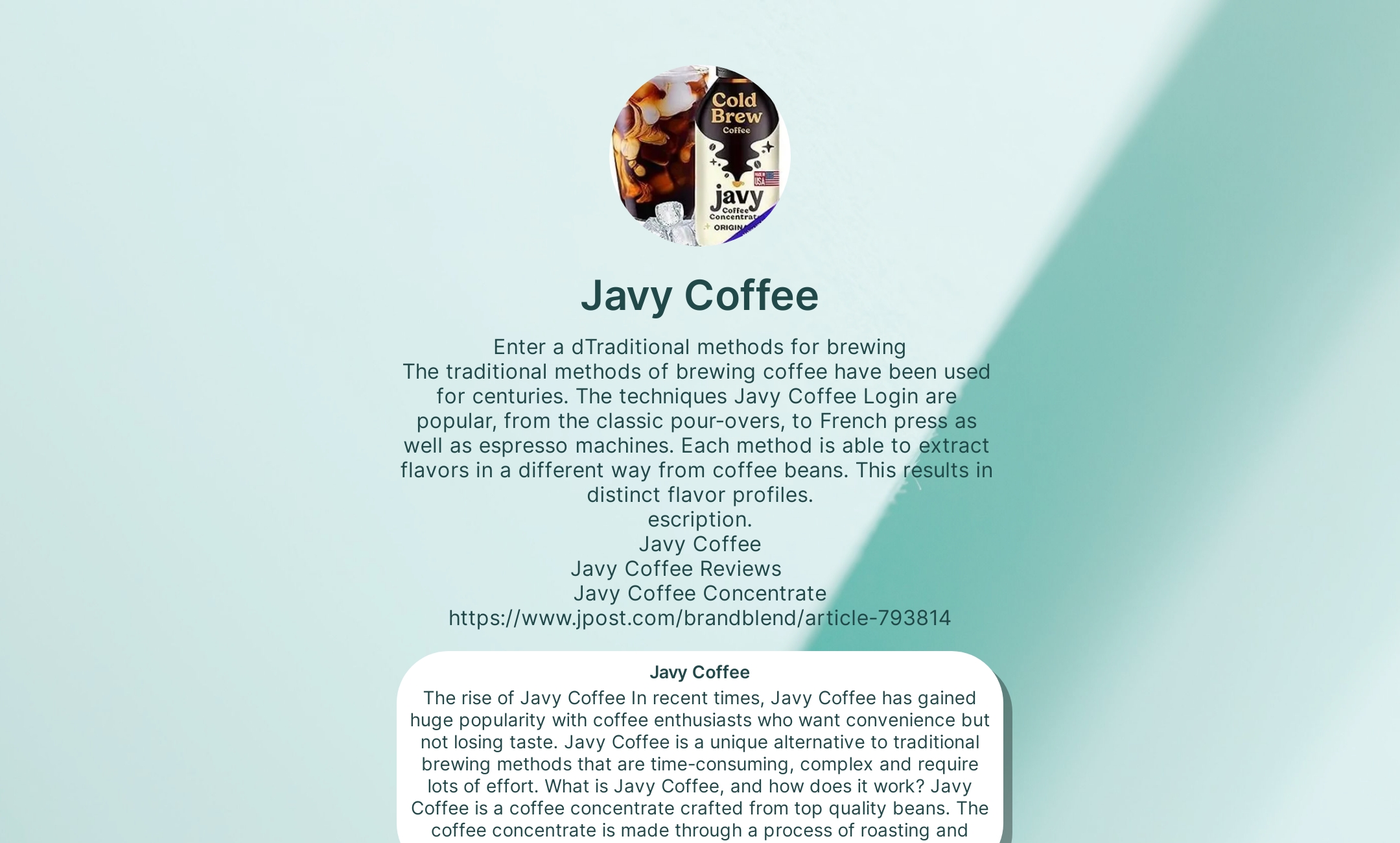 Javy Coffee's Flowpage