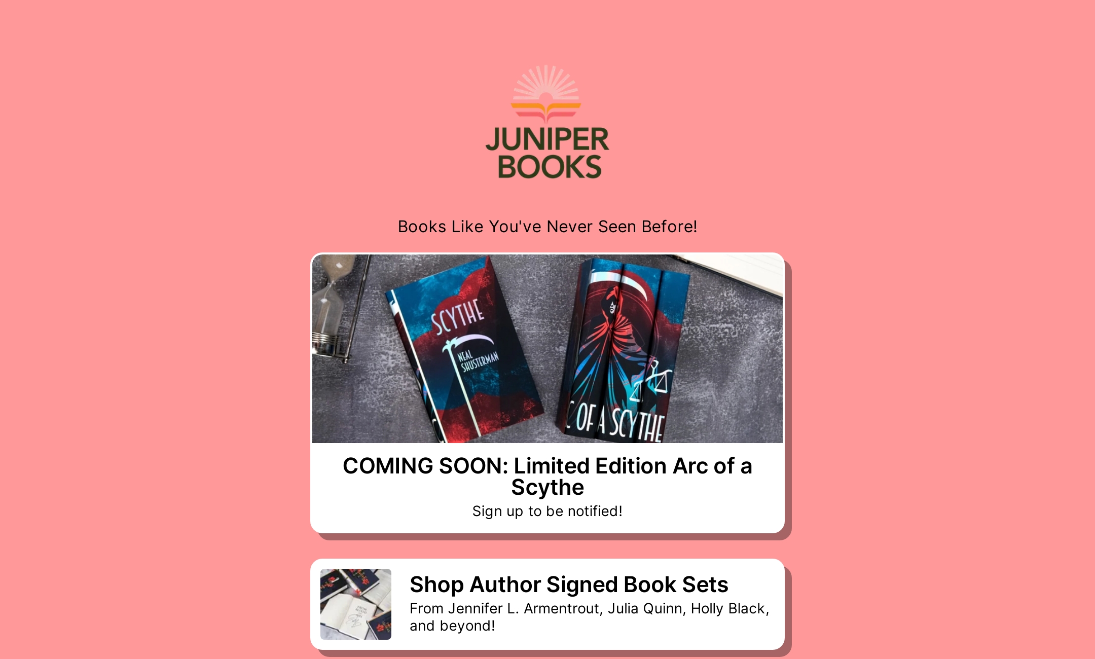 Juniper Books Social Media Flow Code Page
