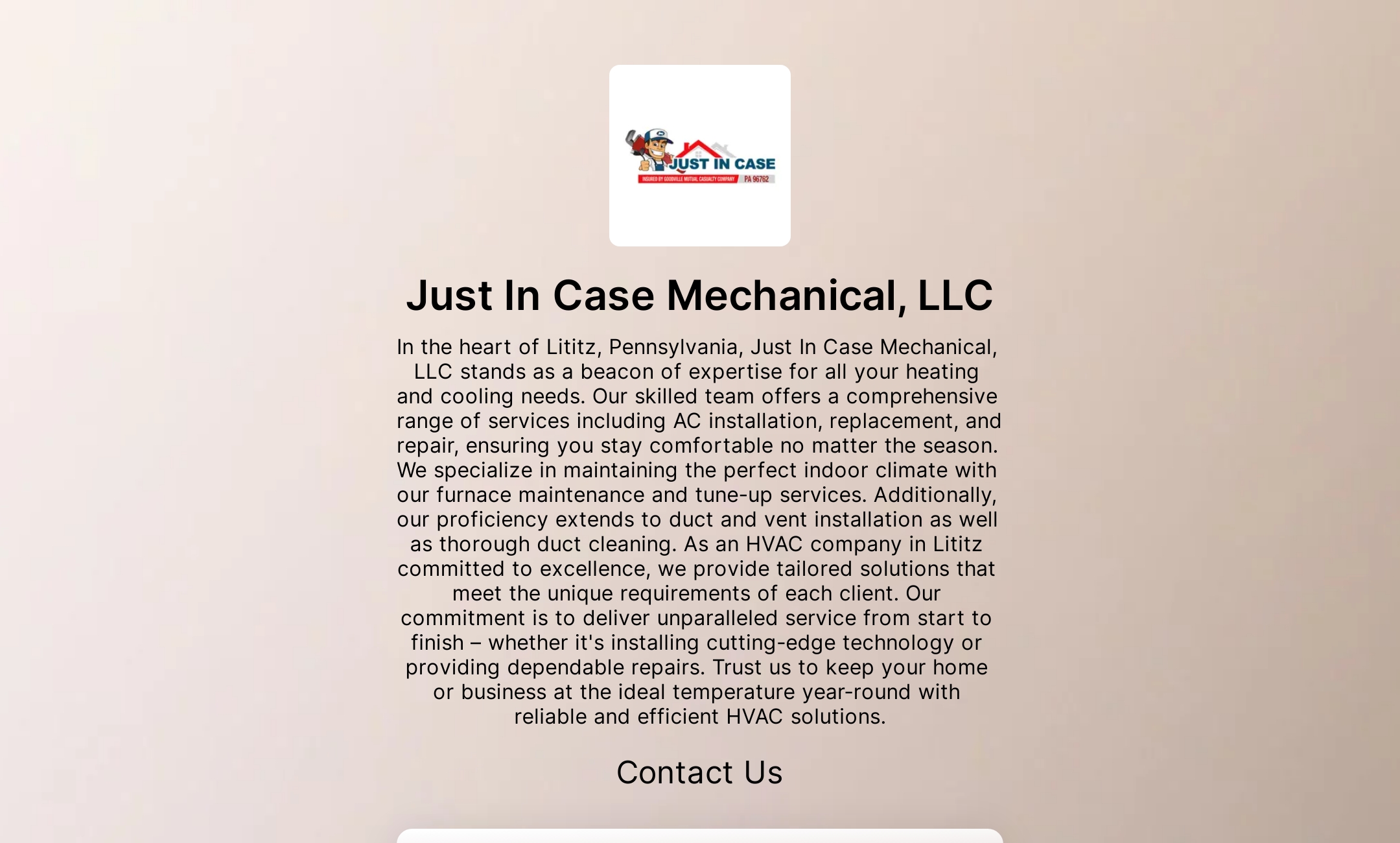 Just In Case Mechanical, LLC's Flowpage