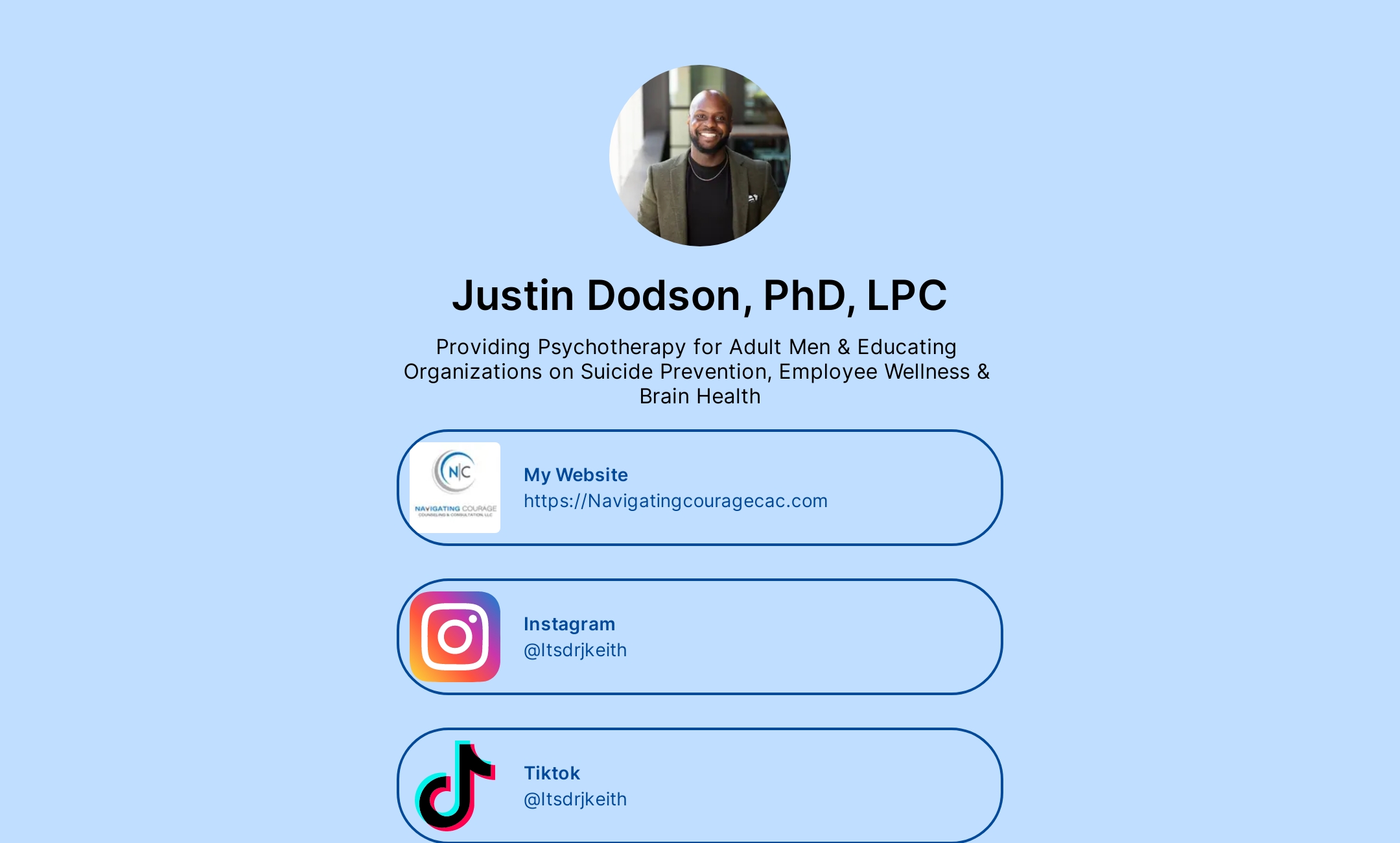 Justin Dodson, PhD, LPC's Flowpage