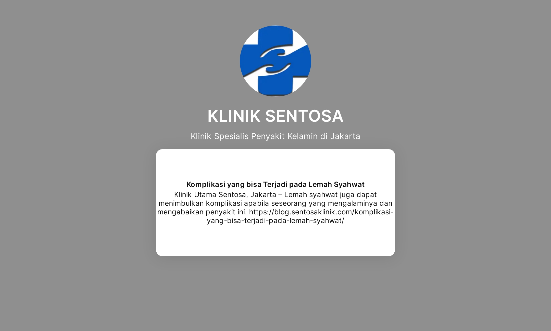 KLINIK SENTOSA's Flowpage