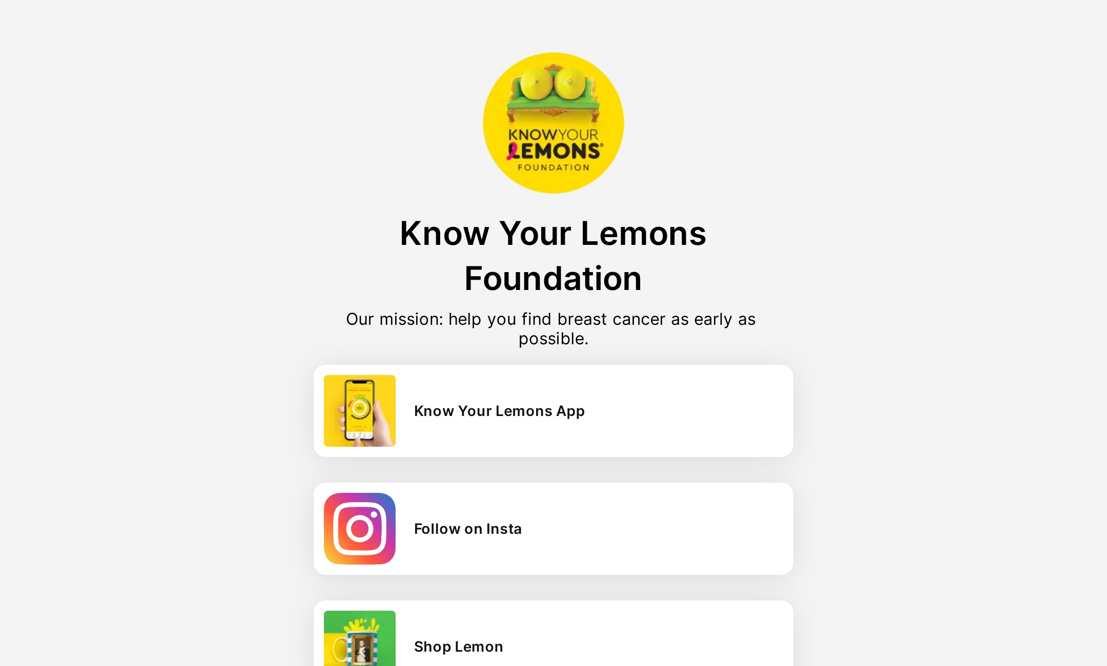 Know Your Lemons Foundation's Flowpage