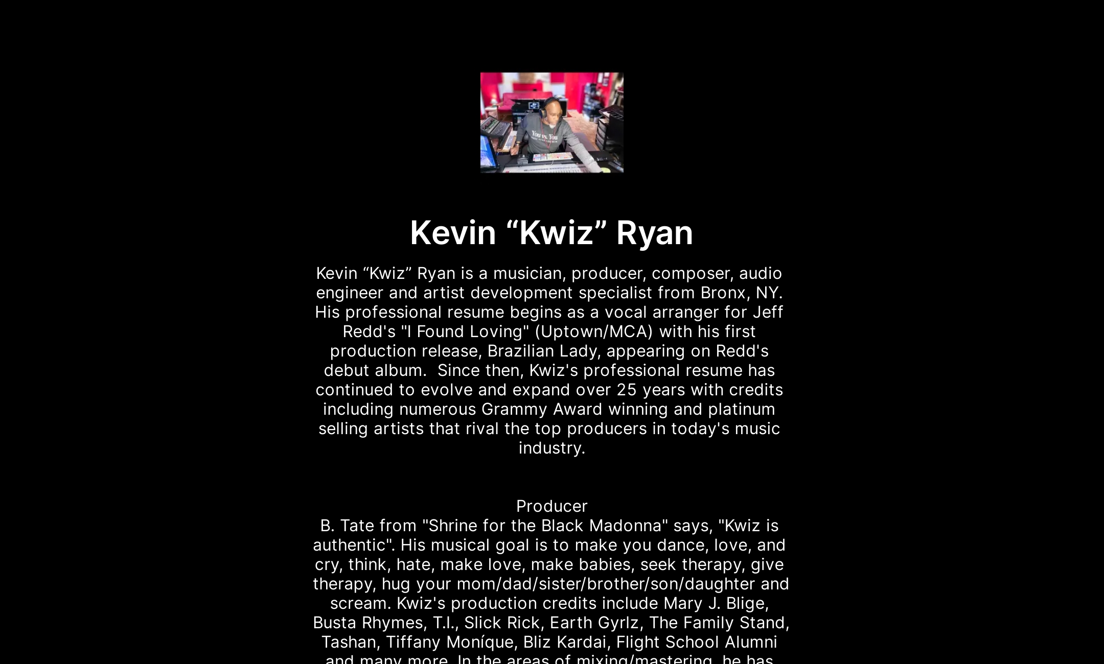 Kevin “Kwiz” Ryan 's Flowpage