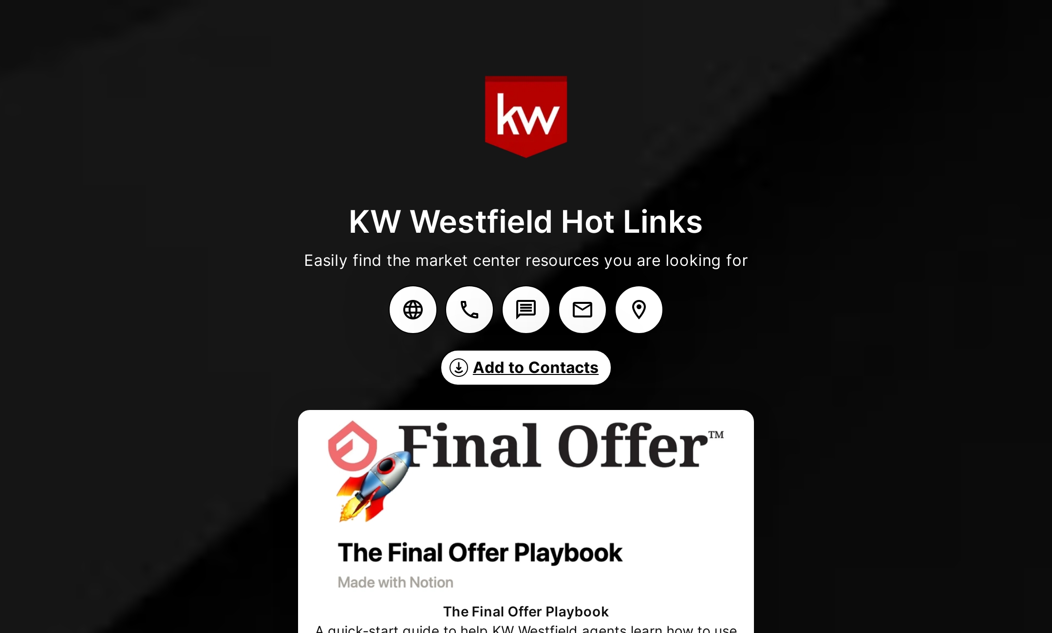 KW Westfield Hot Links' Flowpage