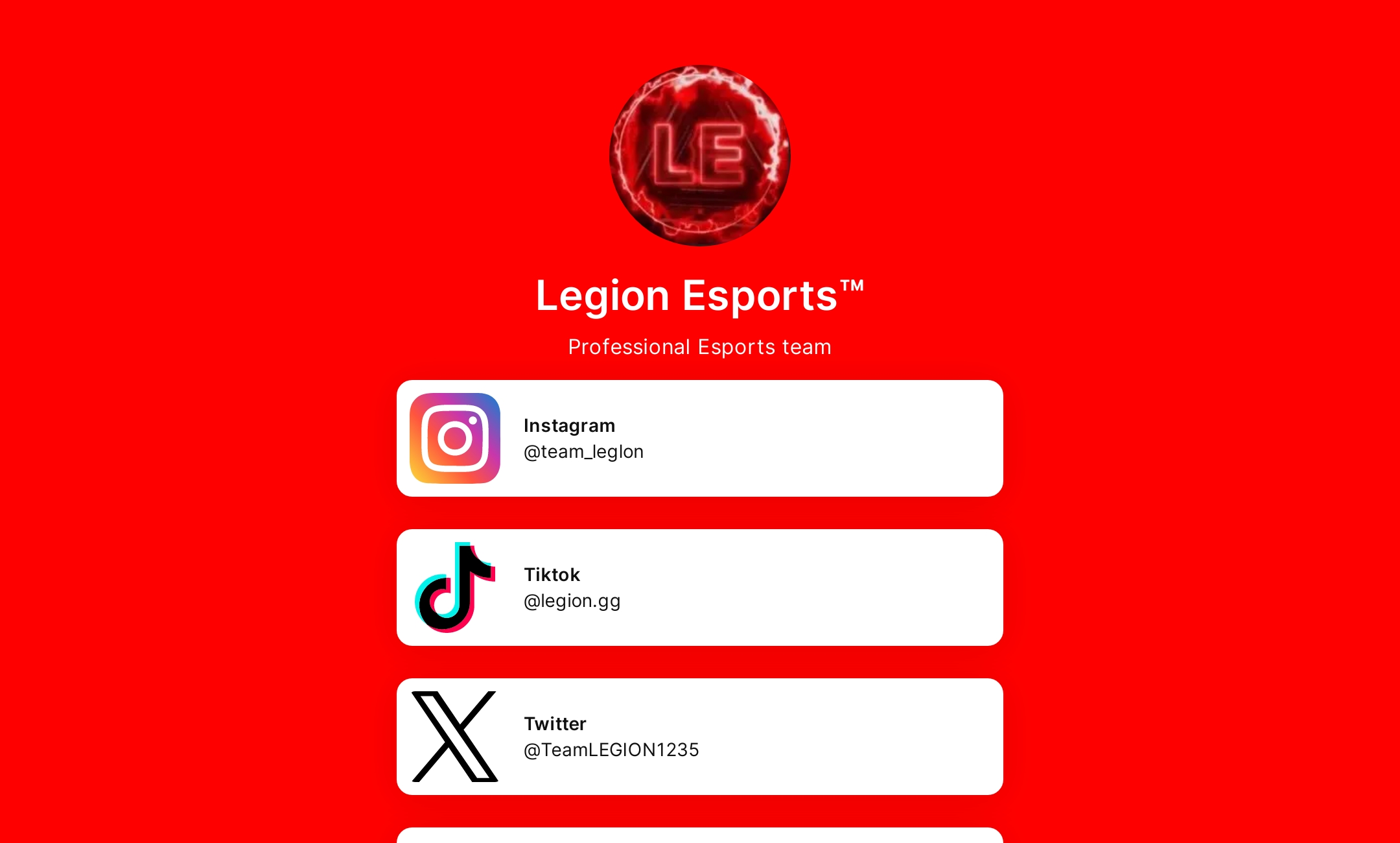 Legion Esports™'s Flowpage