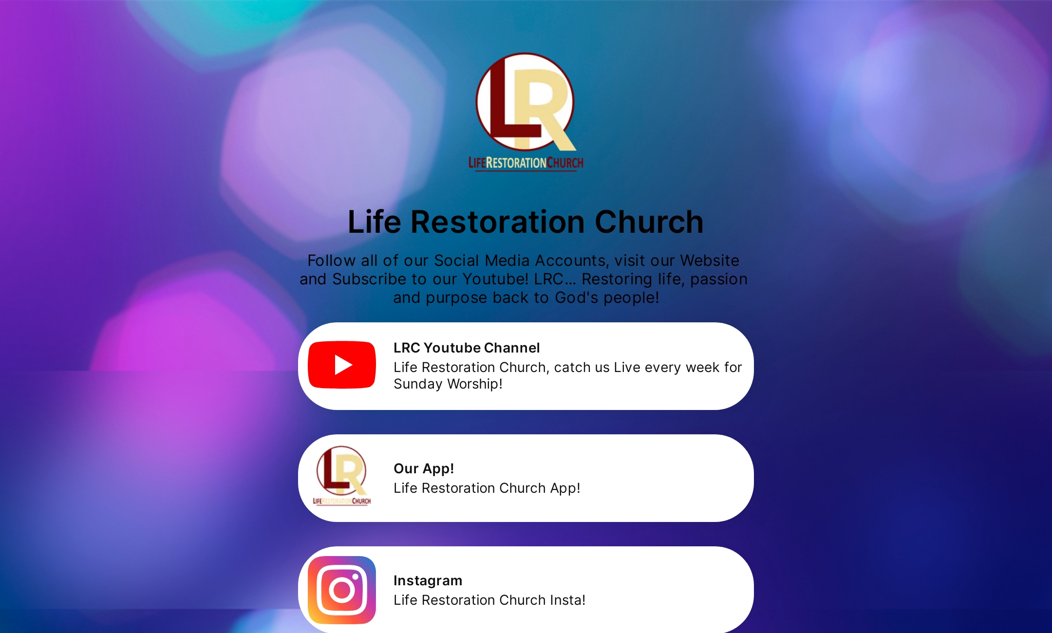 Life Restoration Church's Flowpage