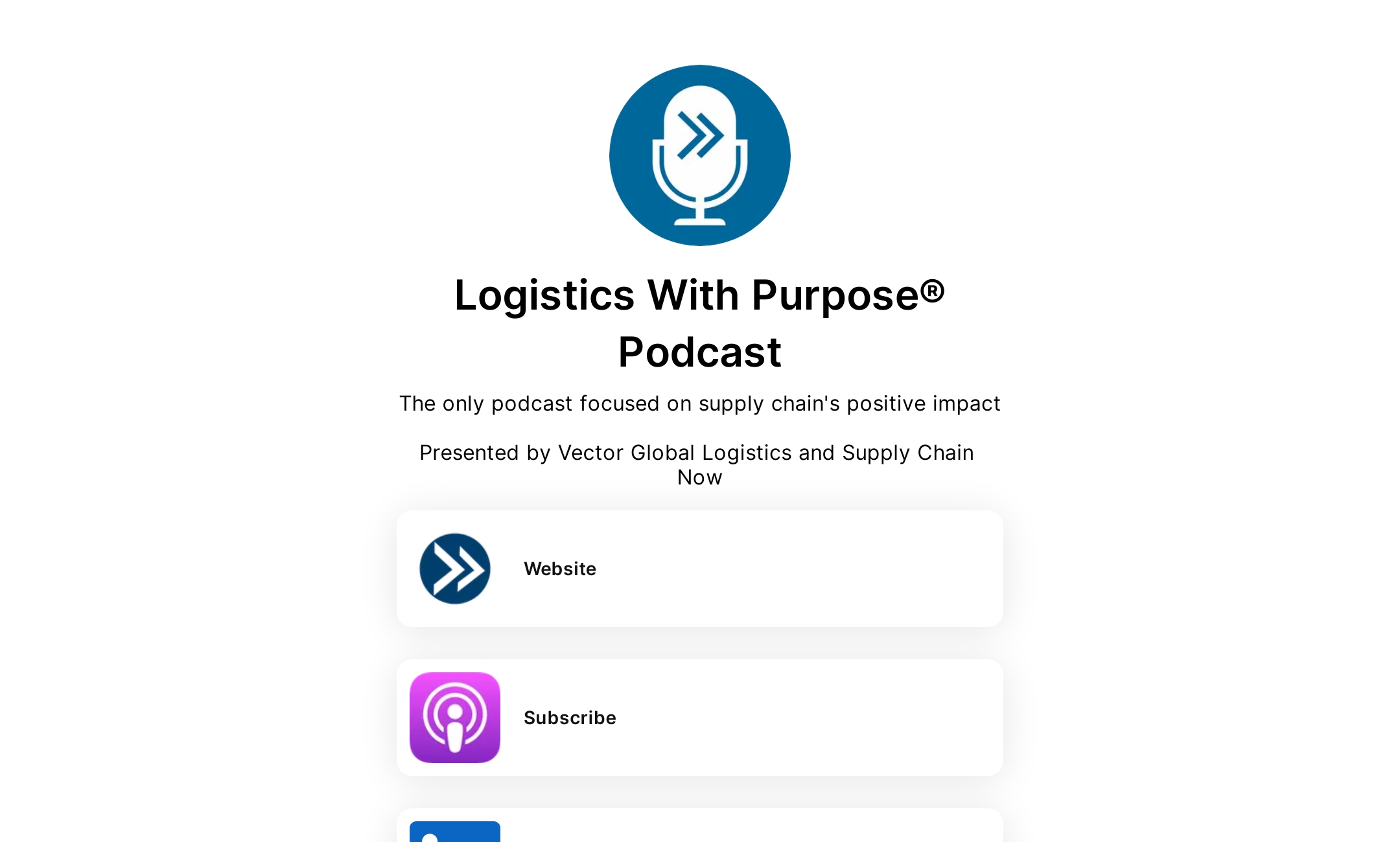 Logistics With Purpose® Podcast's Flowpage