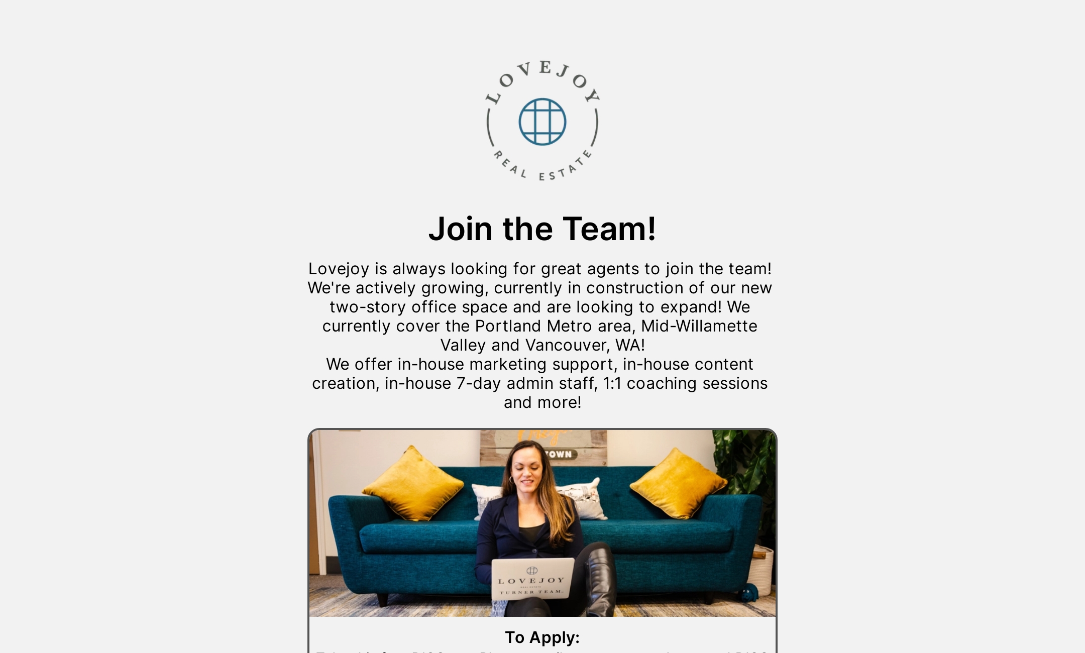 Join the Team!'s Flowpage