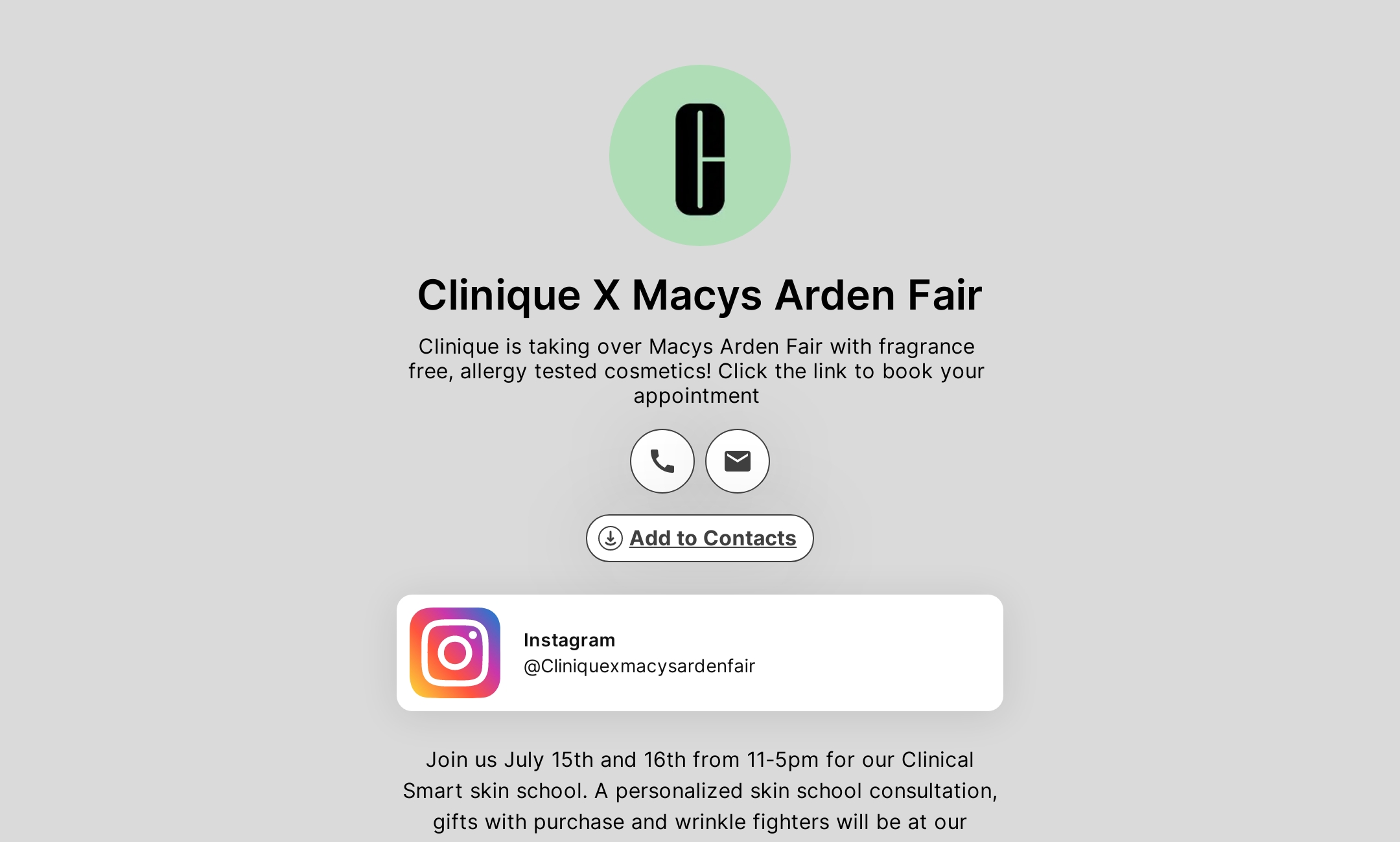 Clinique X Macys Arden Fair's Flowpage