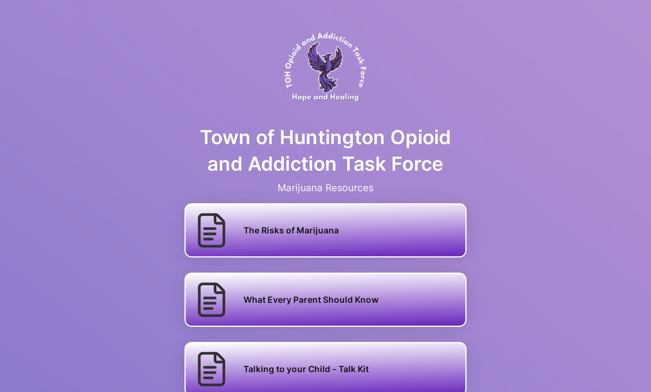 Town of Huntington Opioid and Addiction Task Force's Flowpage