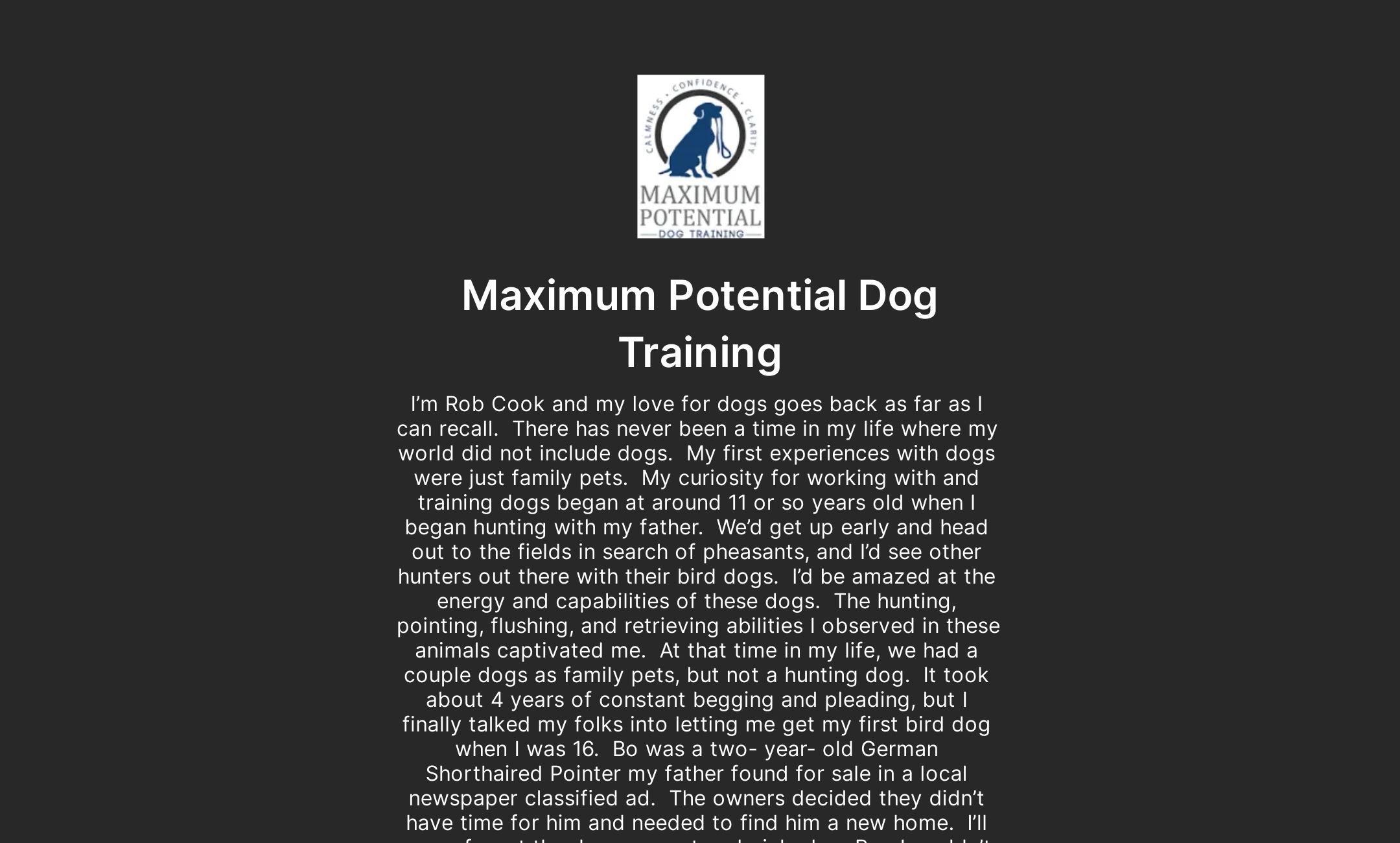 Maximum Potential Dog Training's Flowpage