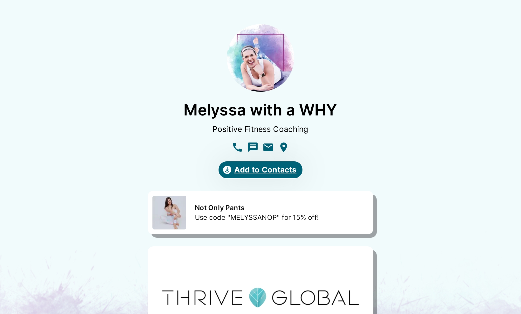 Melyssa with a WHY's Flowpage