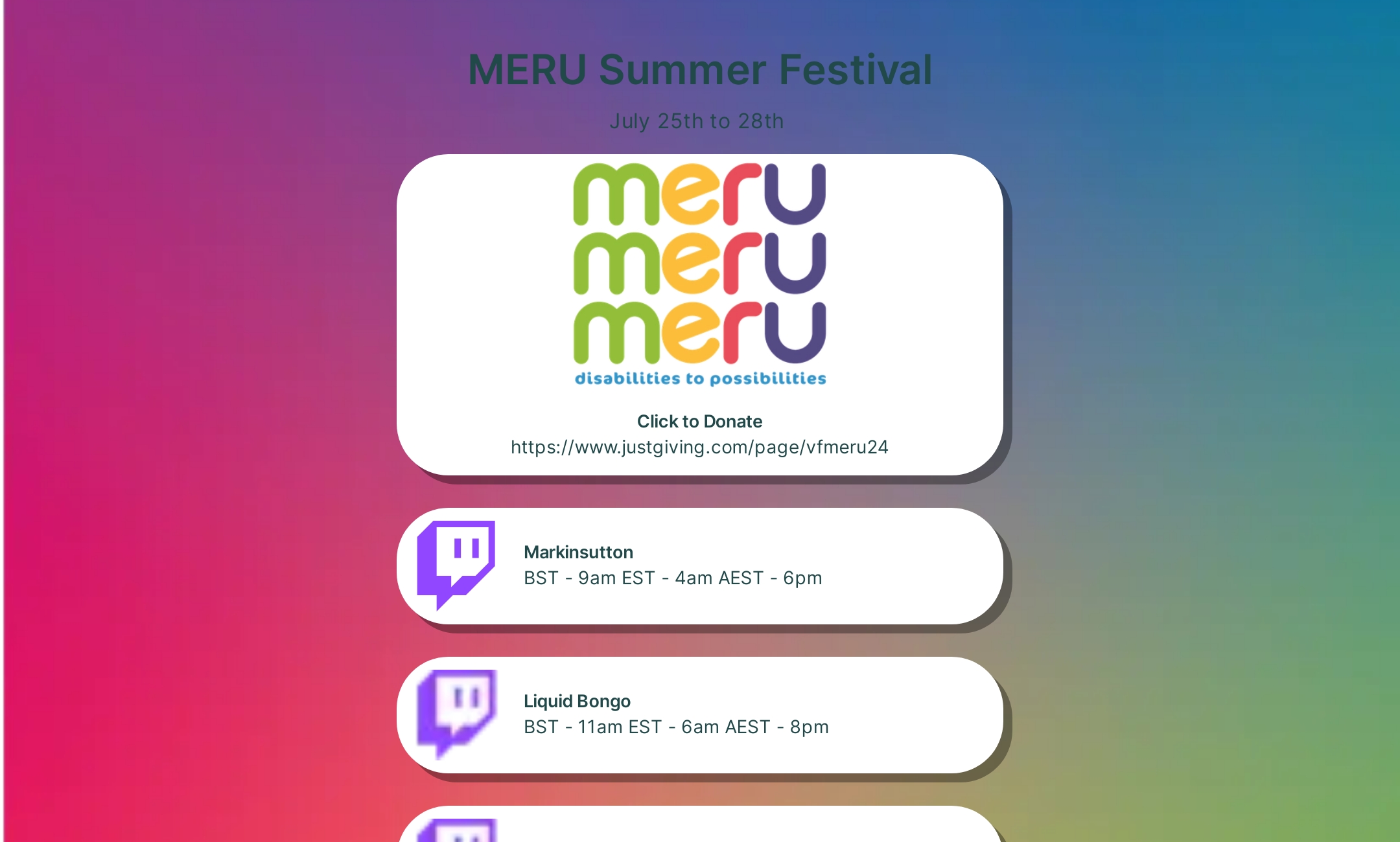 MERU Summer Festival 's Flowpage
