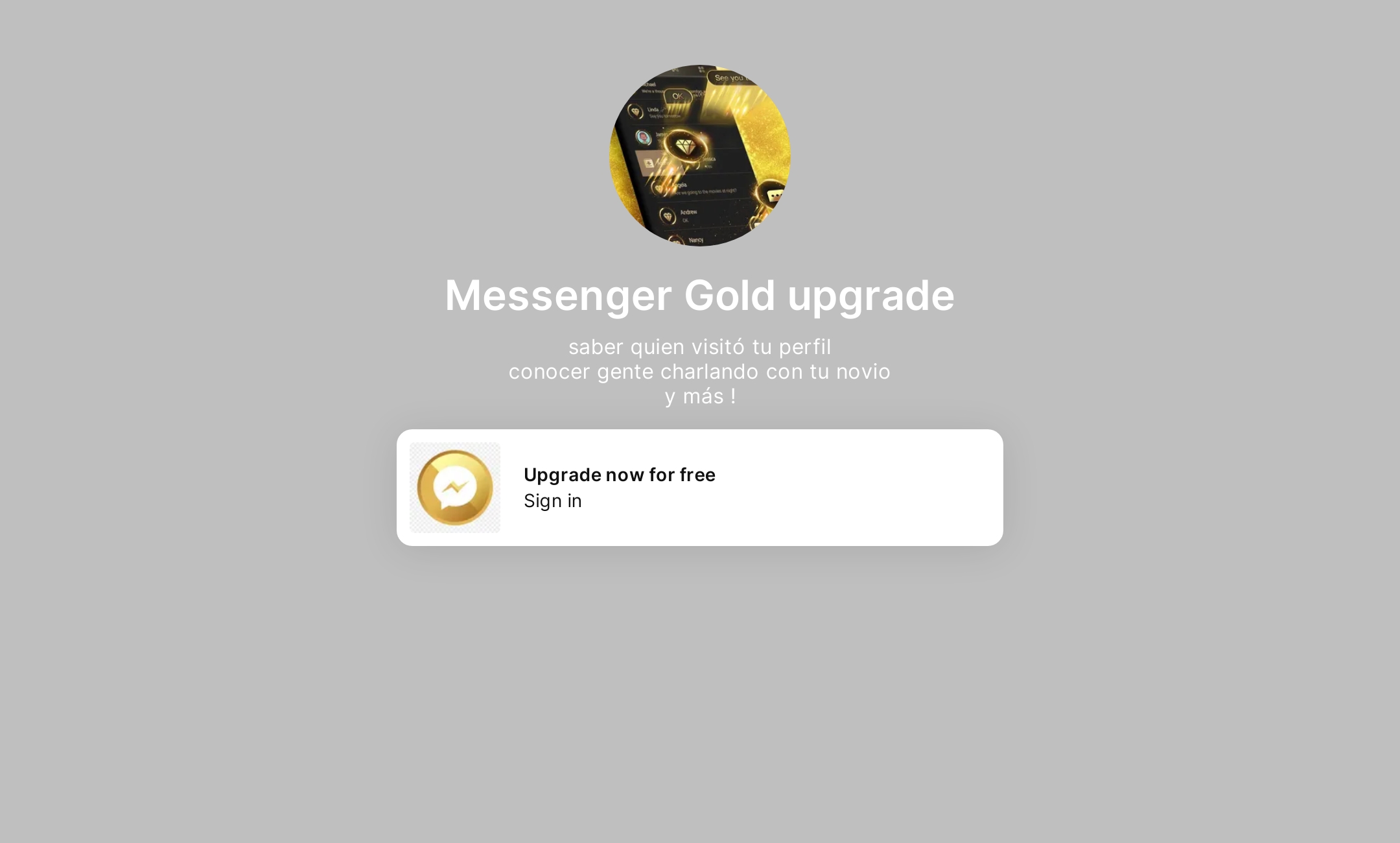 Messenger Gold upgrade's Flowpage