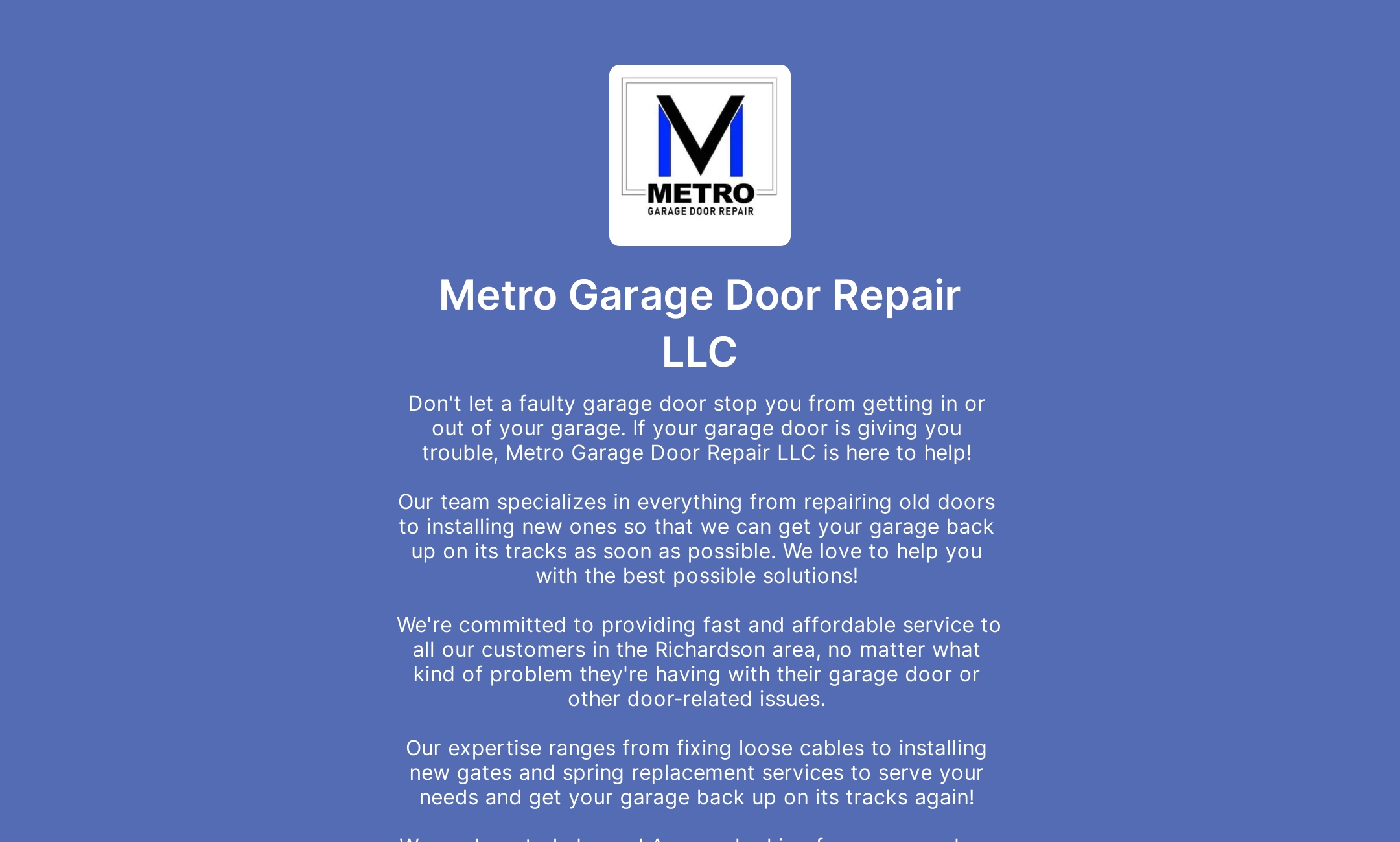 Metro Garage Door Repair LLC's Flowpage