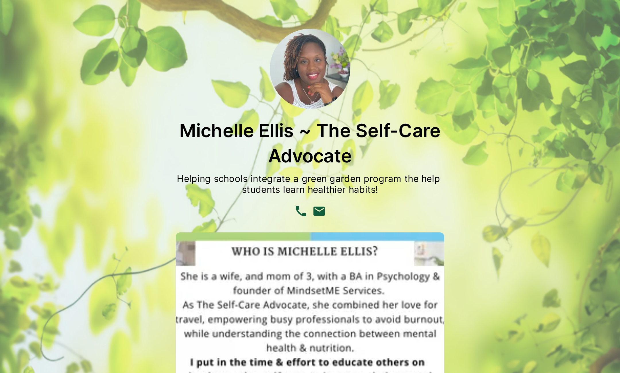 Michelle Ellis ~ The Self-Care Advocate's Flowpage
