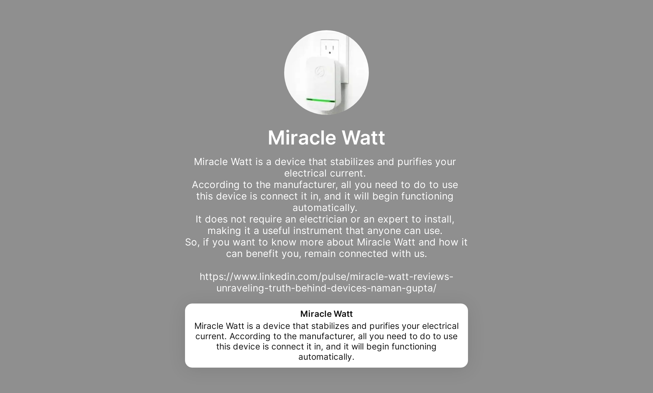 Miracle Watt's Flowpage