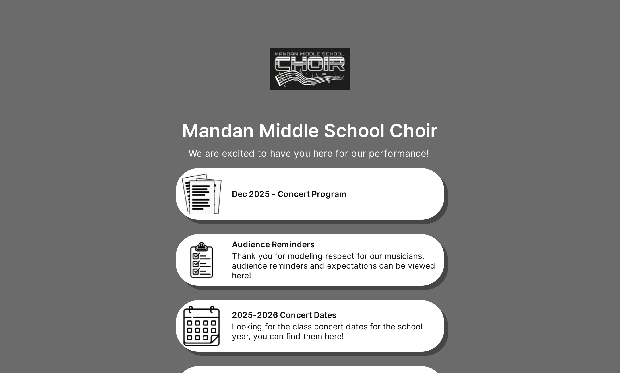 Mandan Middle School Choirs' Flowpage