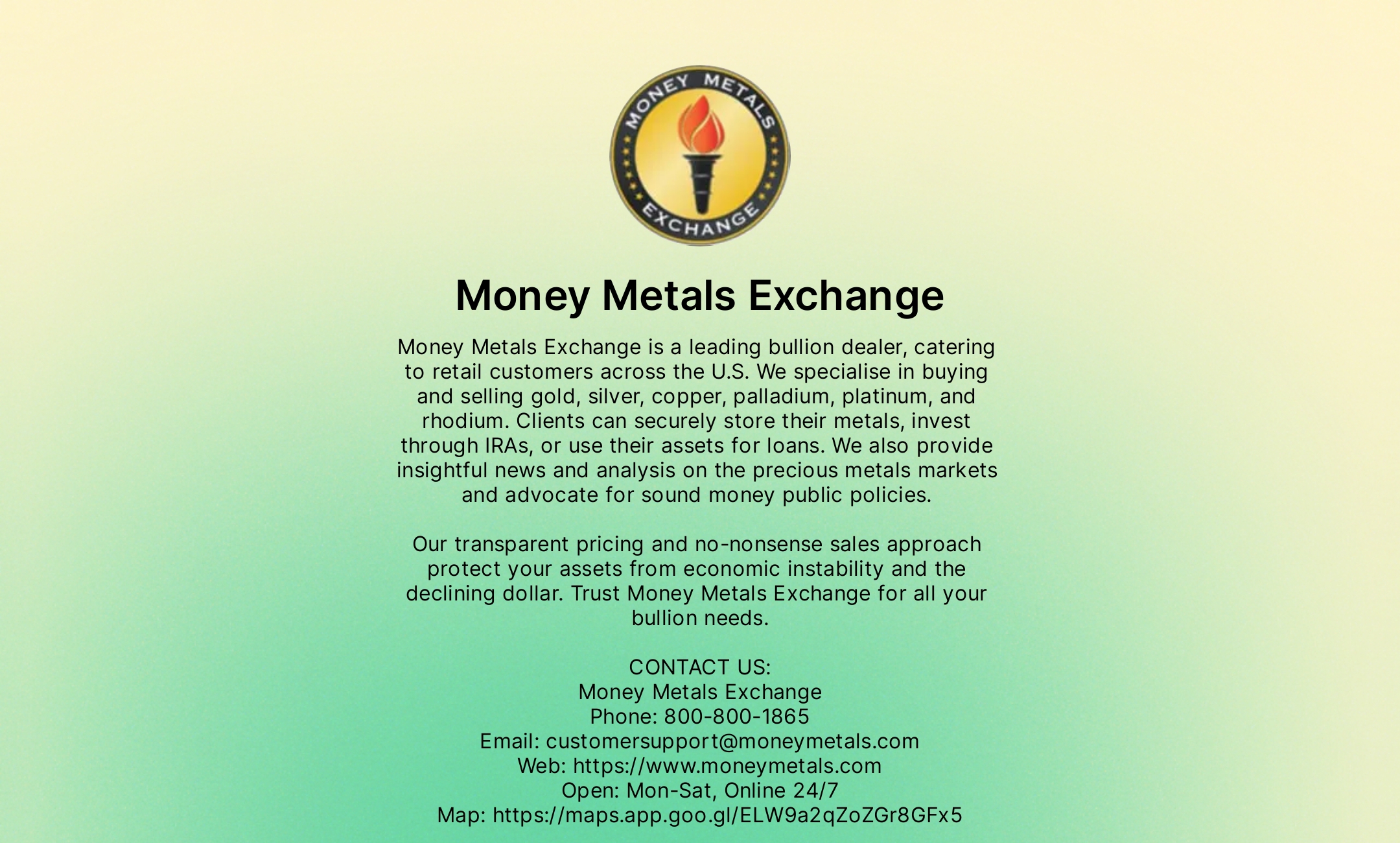Money Metals Exchange's Flowpage