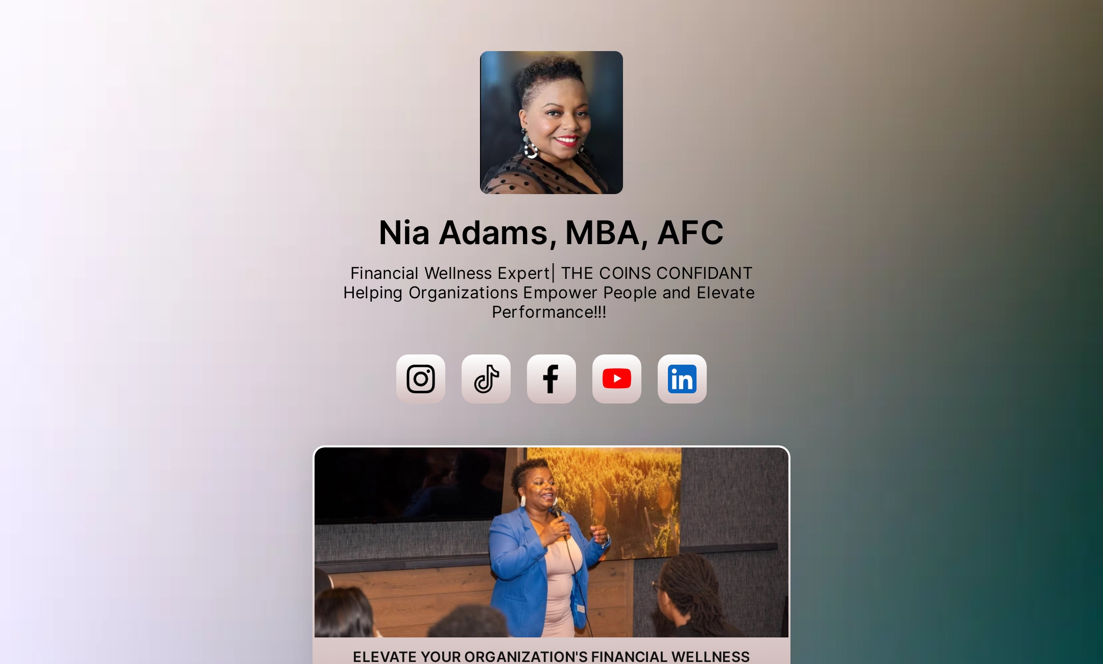 Nia Adams, MBA, AFC's Flowpage