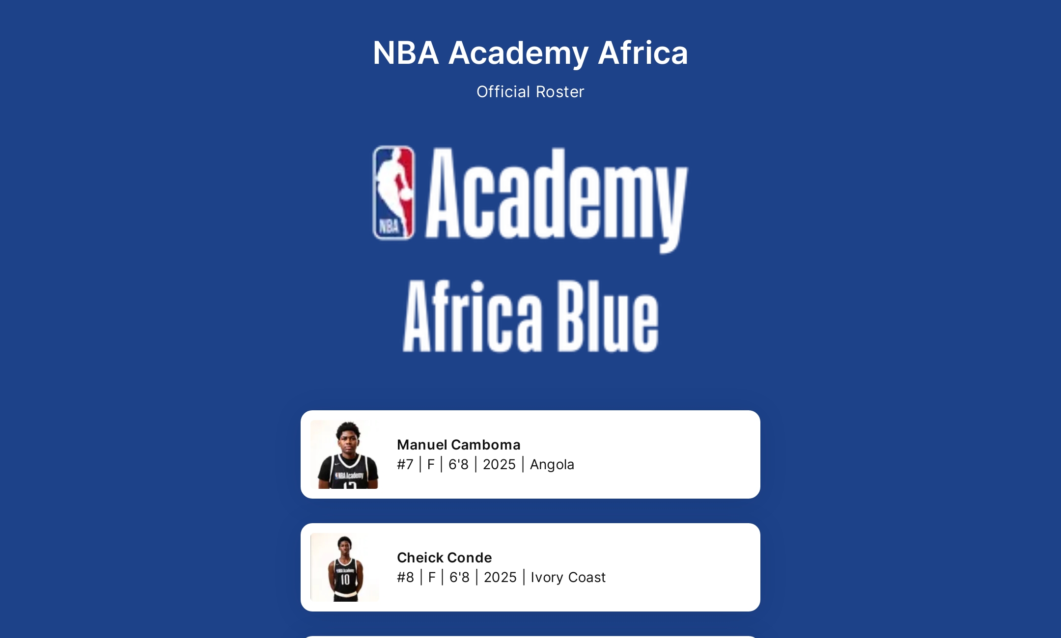 NBA Academy Africa 's Flowpage
