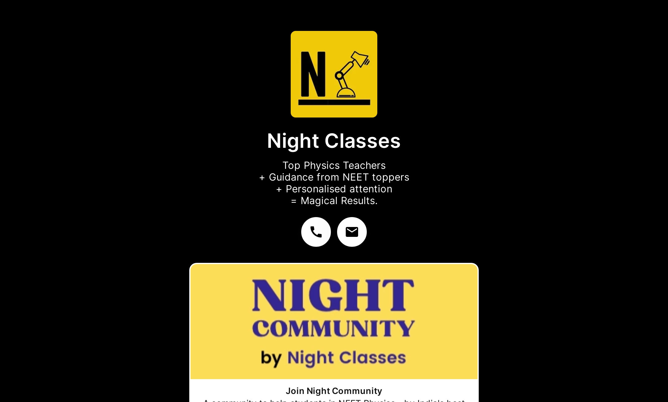 Night Classes' Flowpage