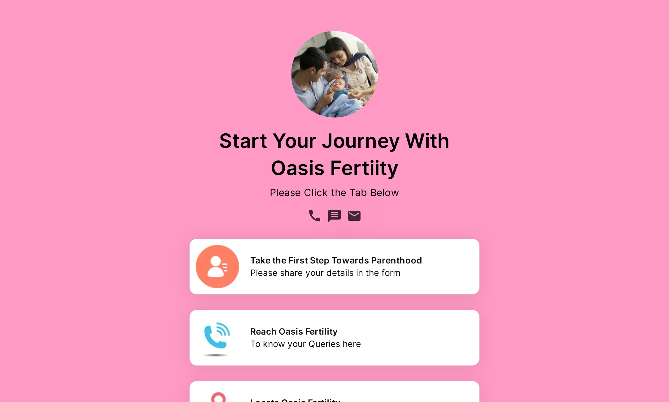 Start Your Journey With Oasis Fertiity's Flowpage