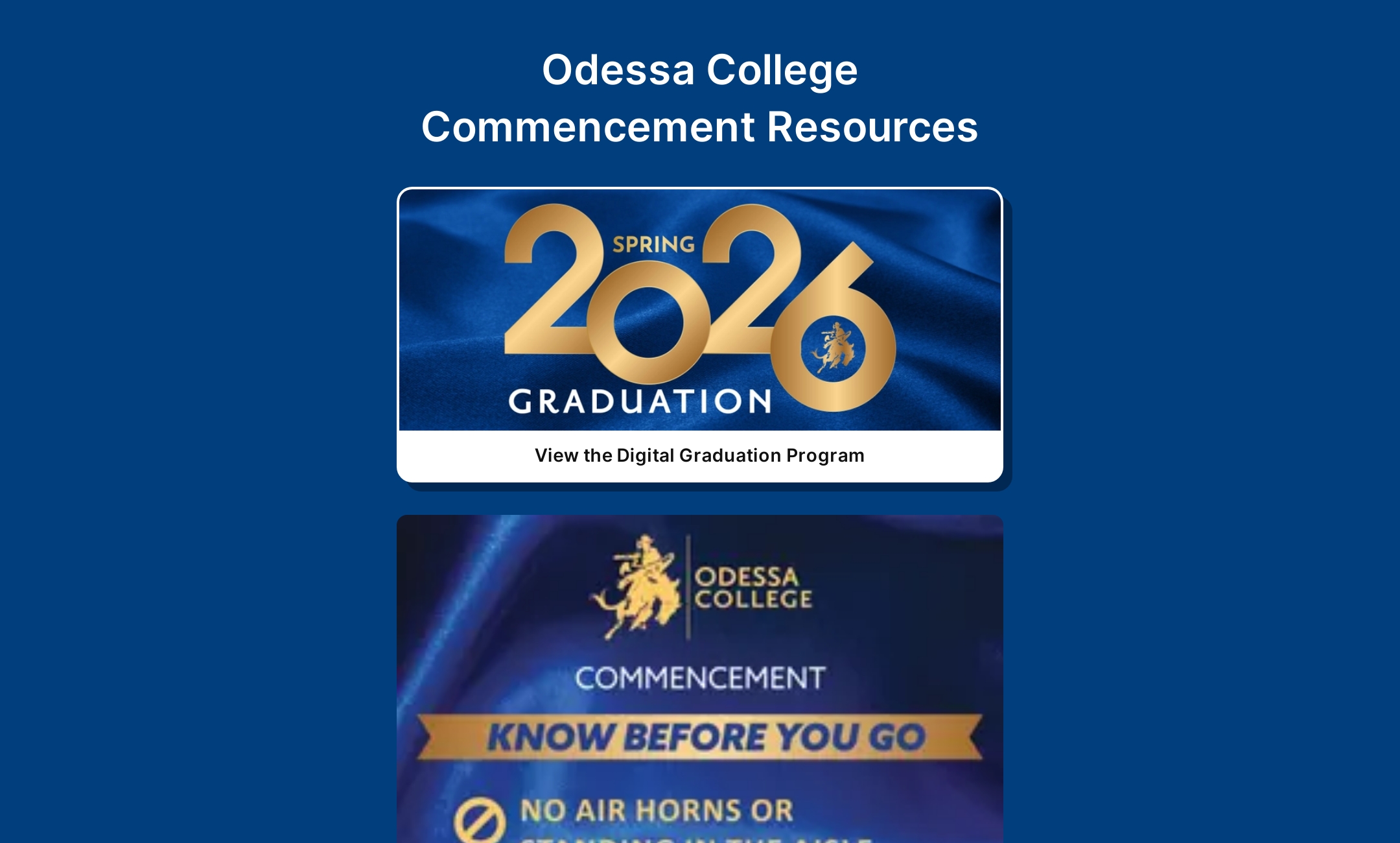 Odessa College Commencement Resources' Flowpage