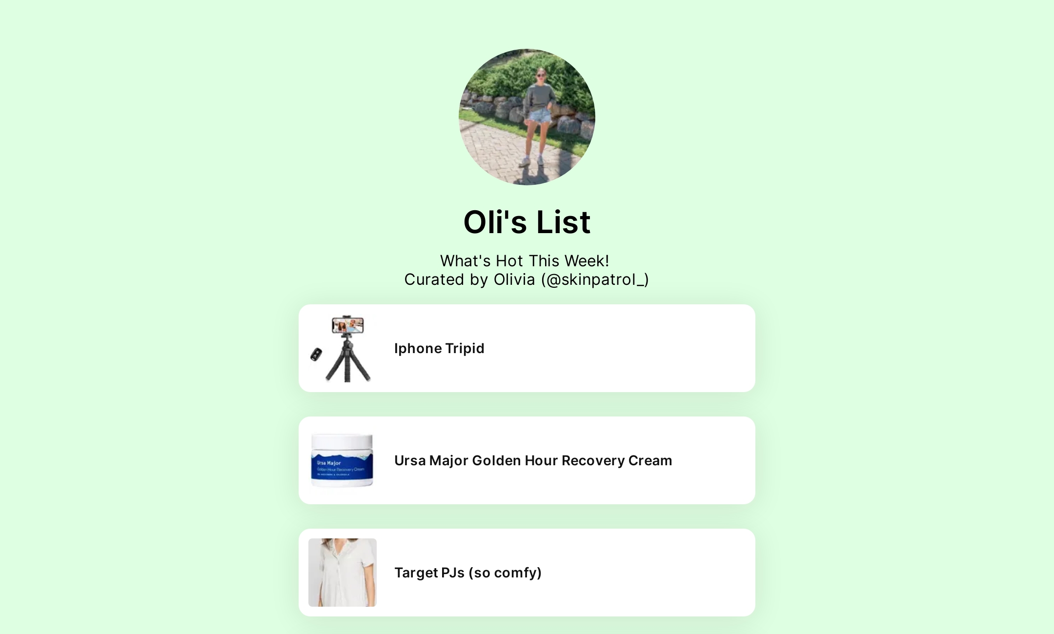 Oli's List's Flowpage