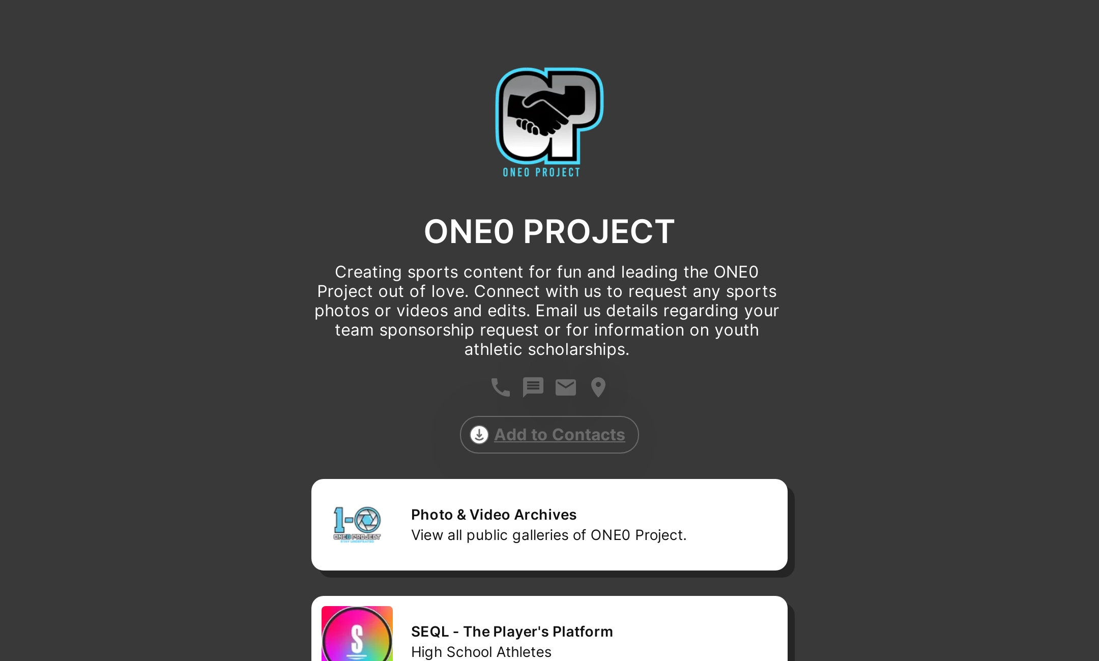 ONE0 PROJECT's Flowpage