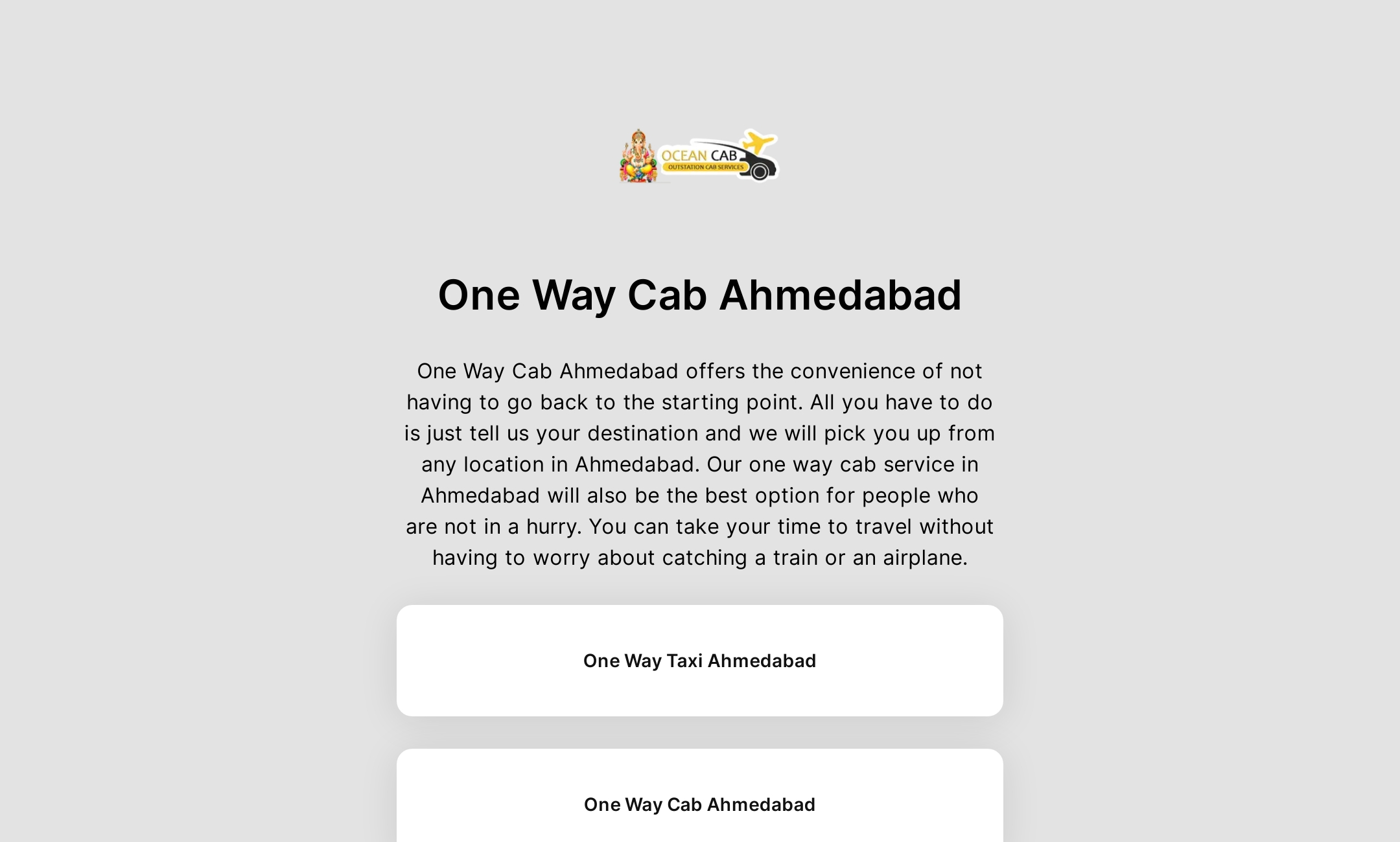 One Way Cab Ahmedabad's Flowpage