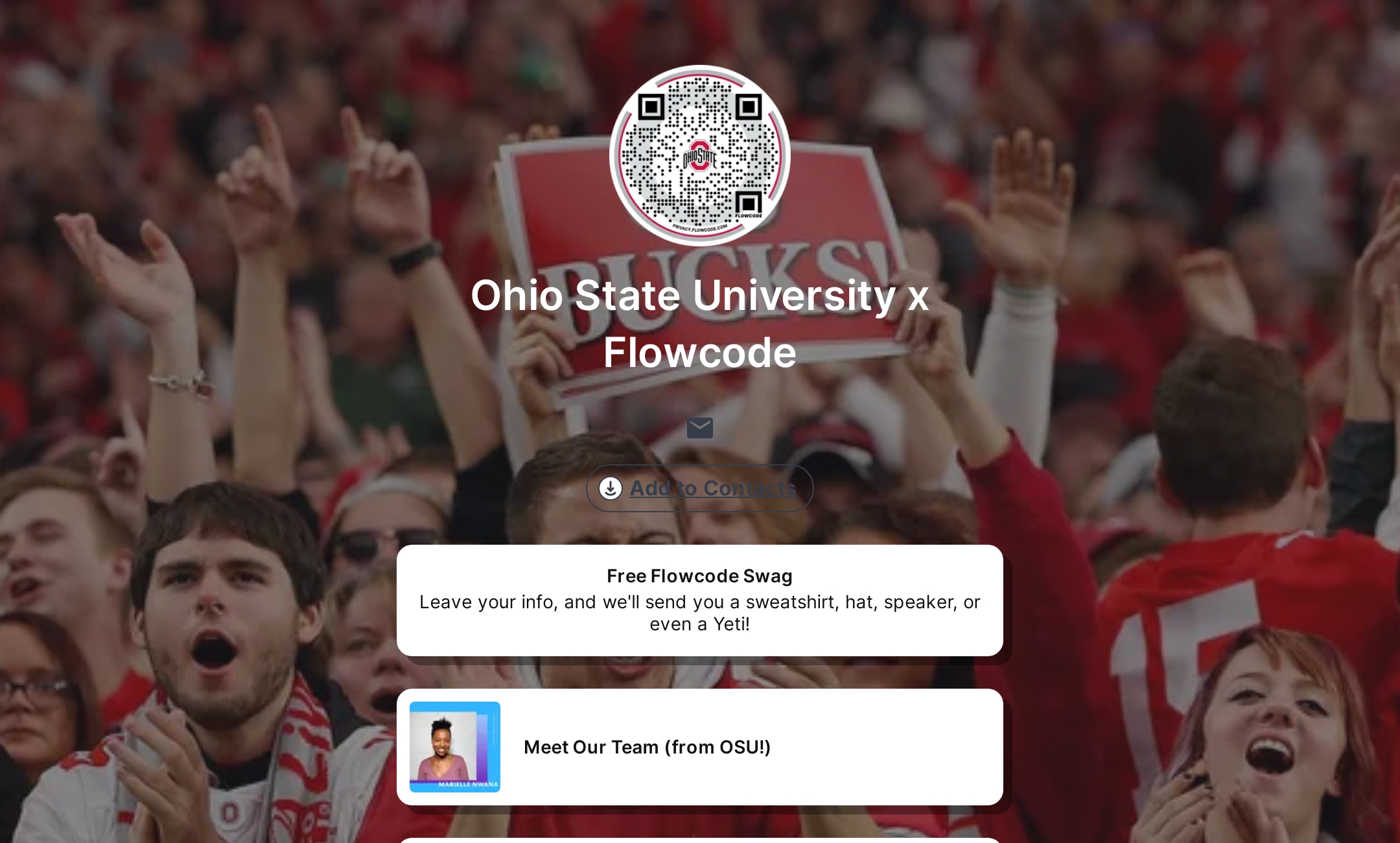Ohio State University x Flowcode's Flowpage