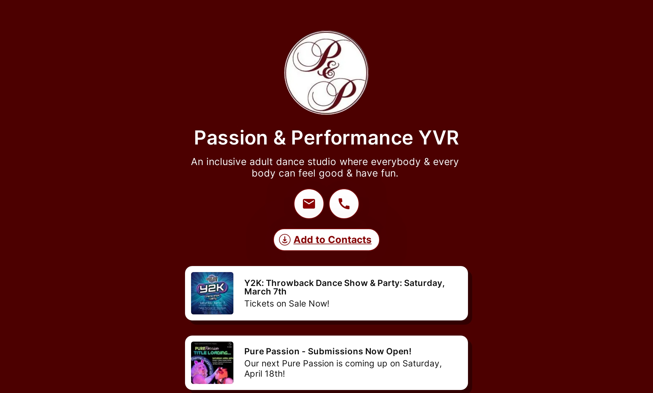 Passion & Performance YVR's Flowpage