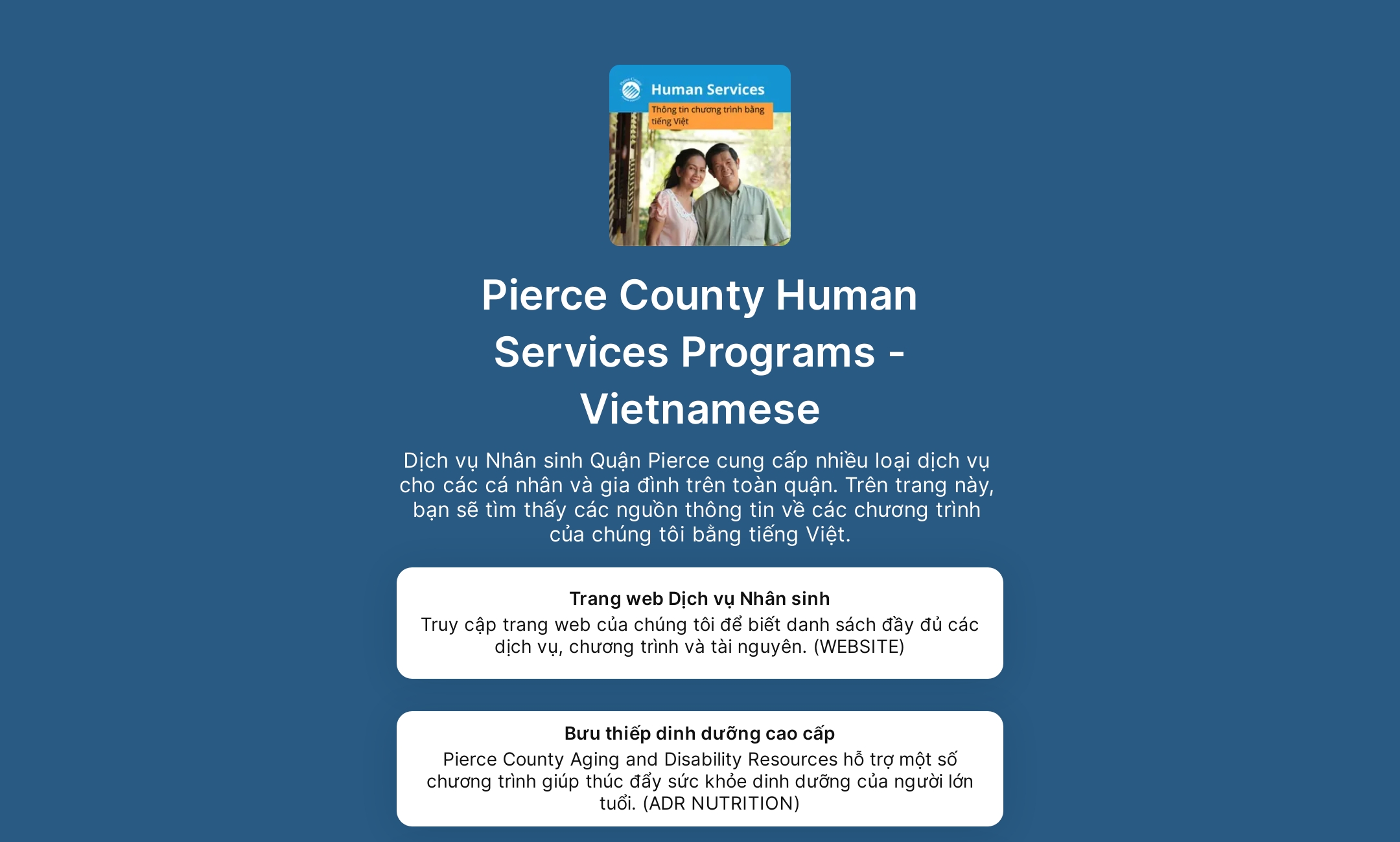 Pierce County Human Services Programs - Vietnamese's Flowpage
