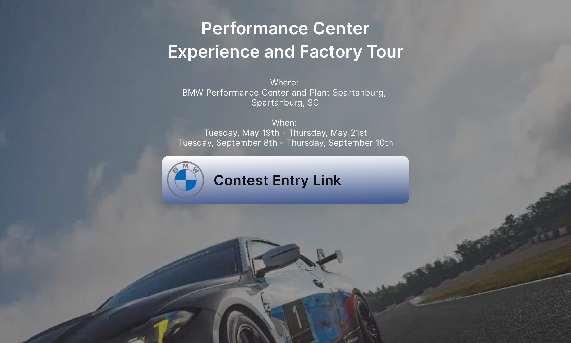 Performance Center Experience and Factory Tour's Flowpage