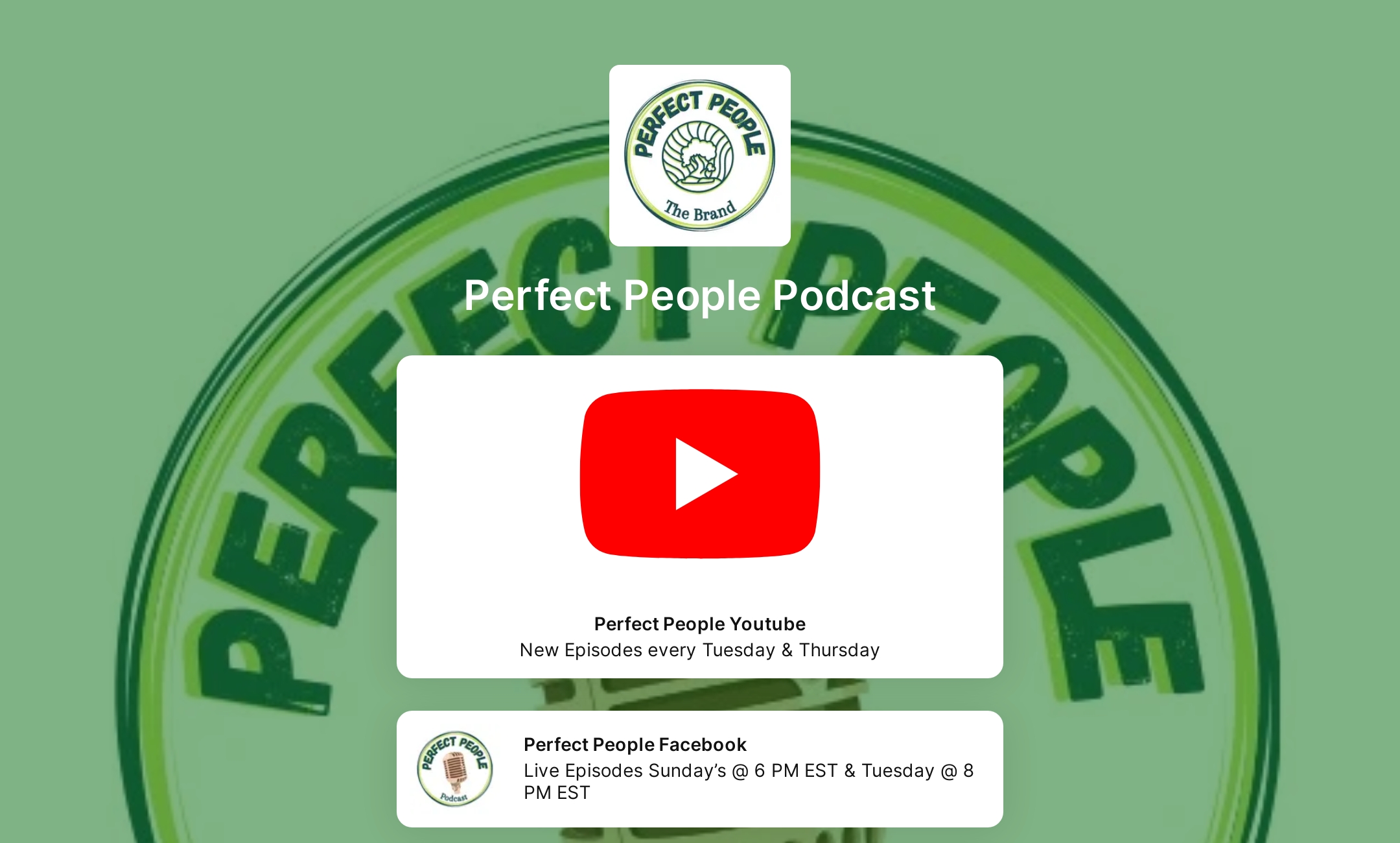 Perfect People Podcast's Flowpage