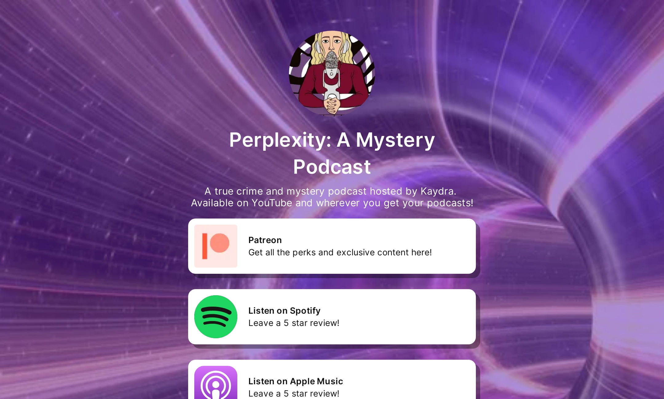 Perplexity: A Mystery Podcast's Flowpage