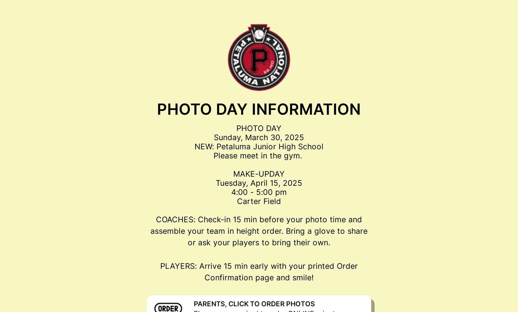 PHOTO DAY INFORMATION's Flowpage