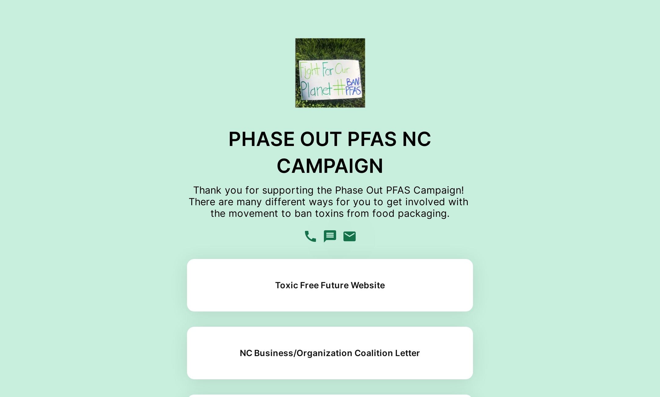 PHASE OUT PFAS NC CAMPAIGN's Flowpage