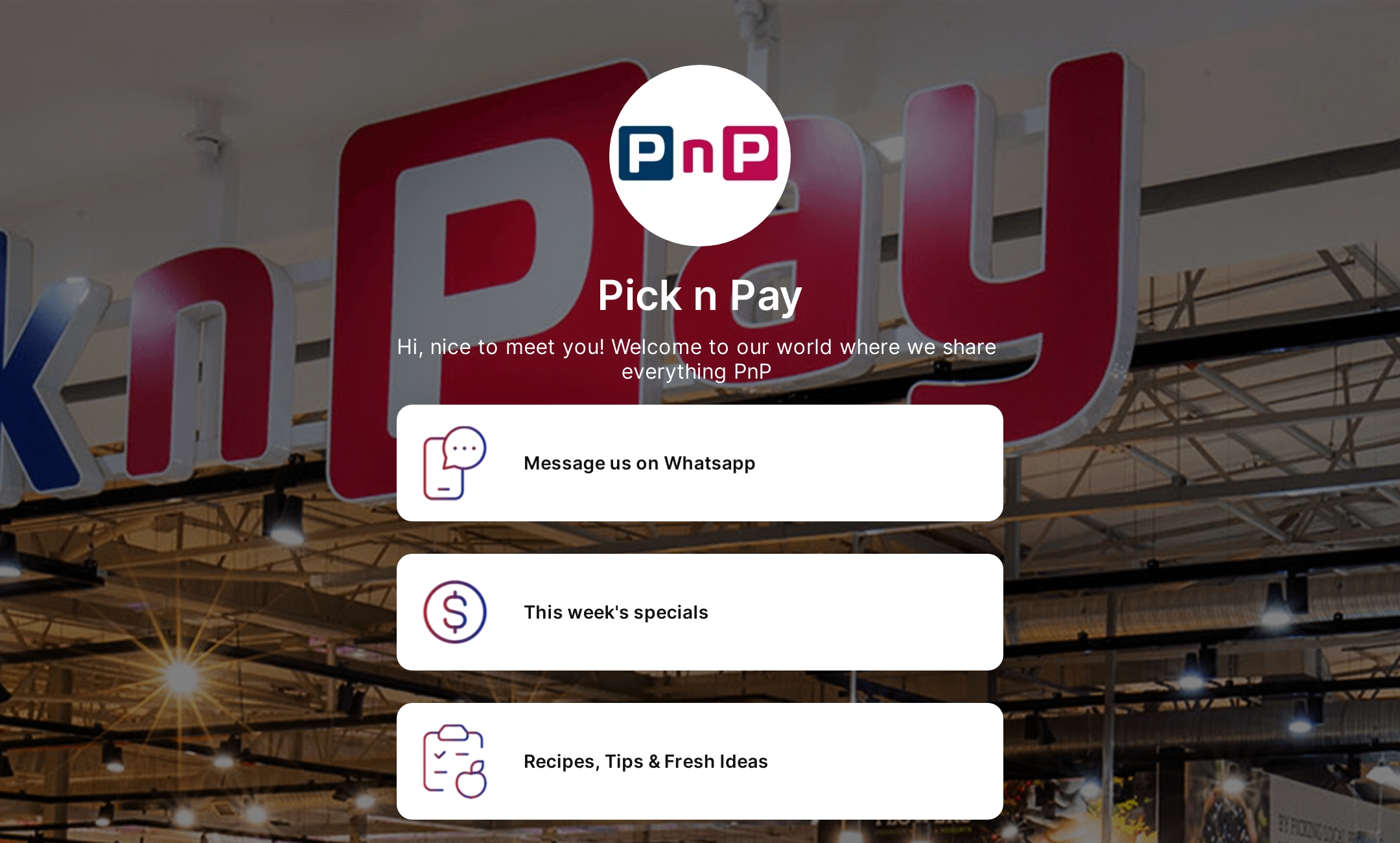 Pick n Pay's Flowpage