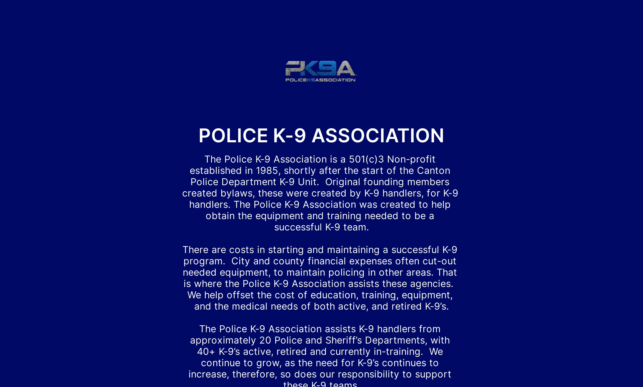 POLICE K-9 ASSOCIATION's Flowpage