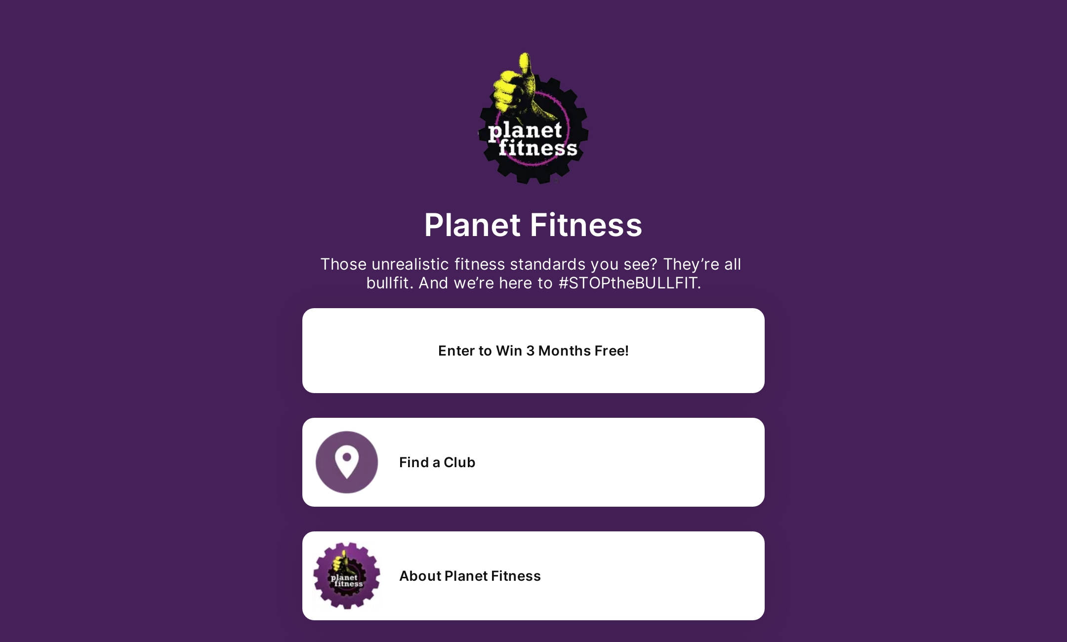 Planet Fitness' Flowpage