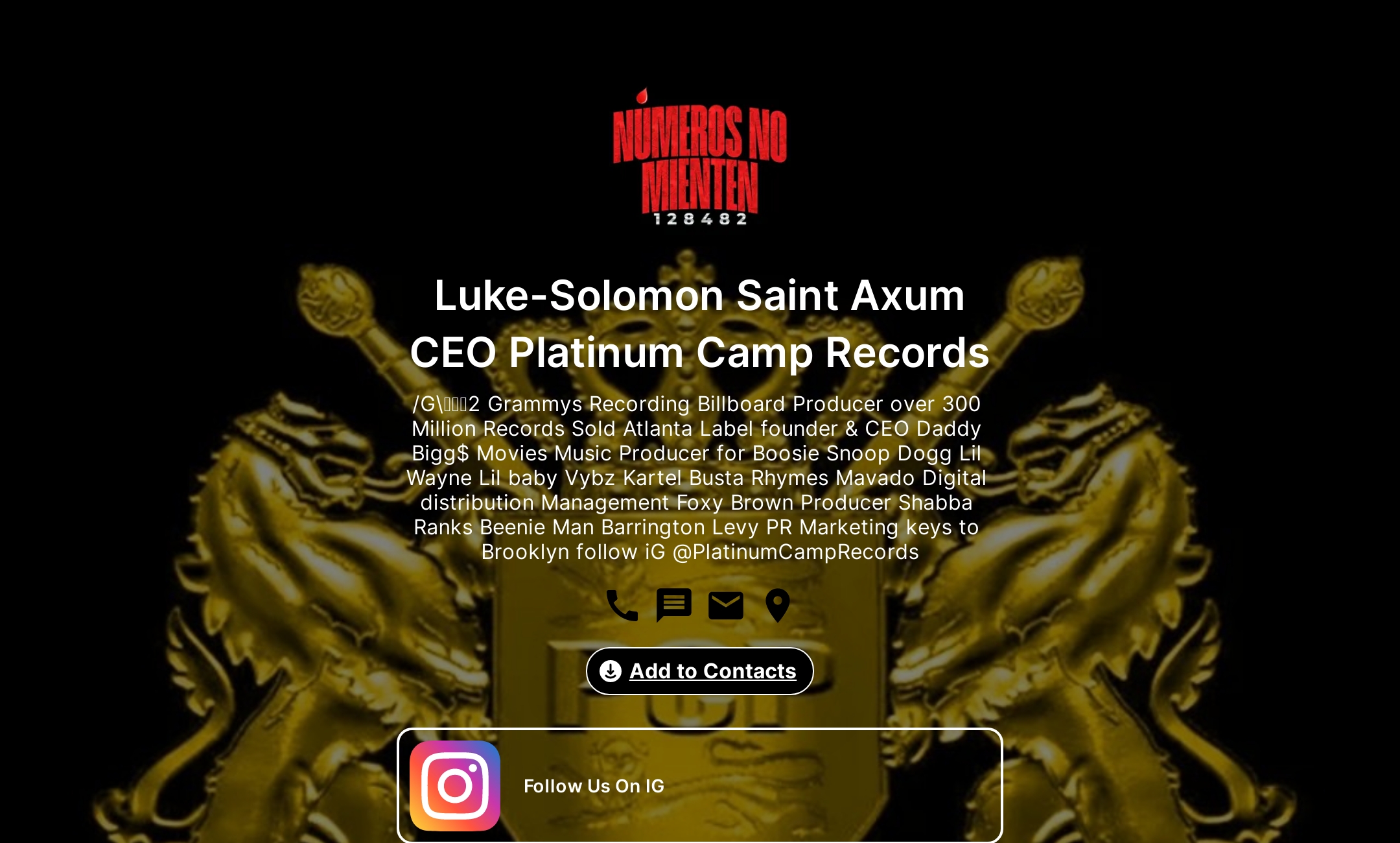 Luke-Solomon Saint Axum CEO Platinum Camp Records' Flowpage