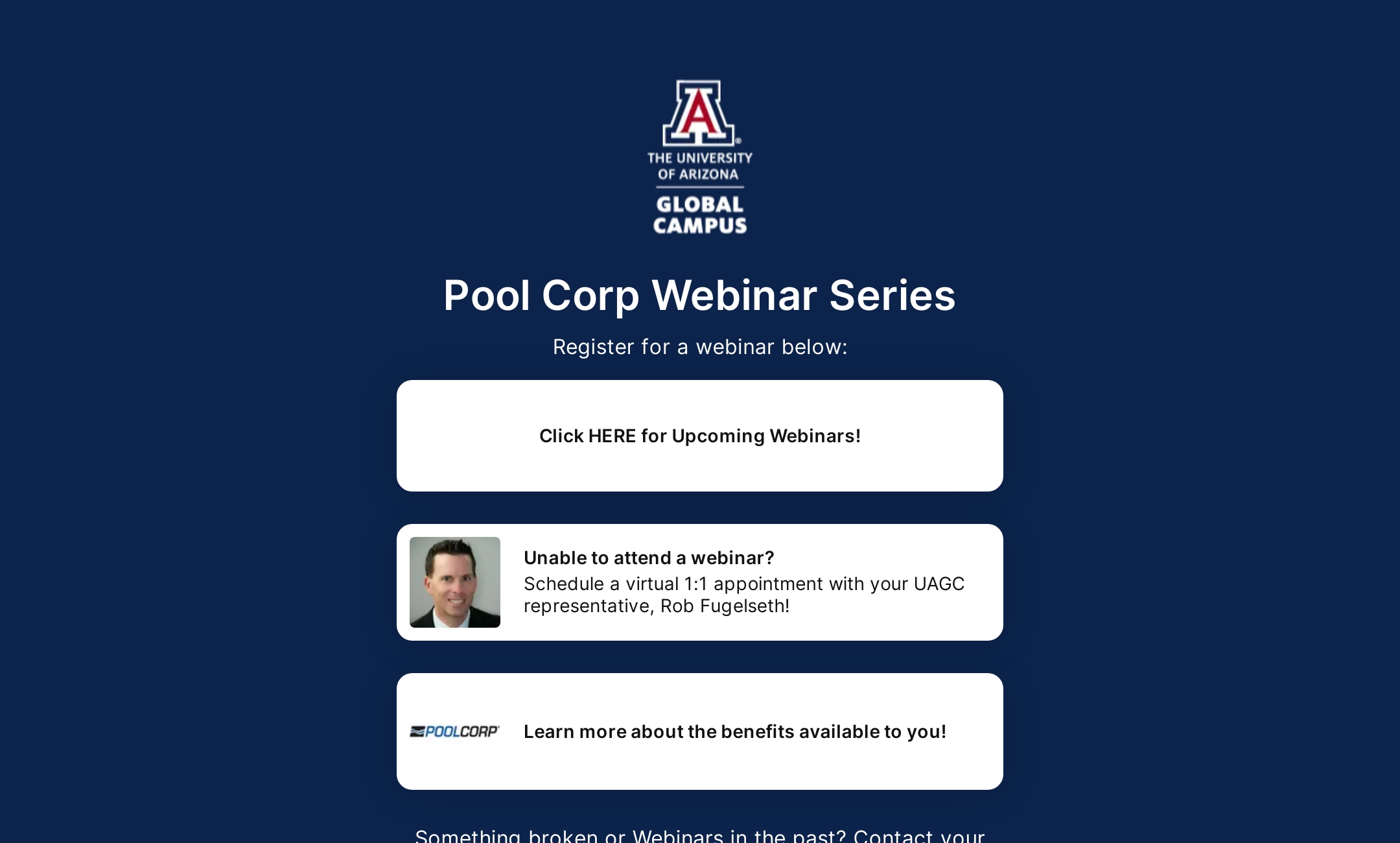 Pool Corp Webinar Series' Flowpage