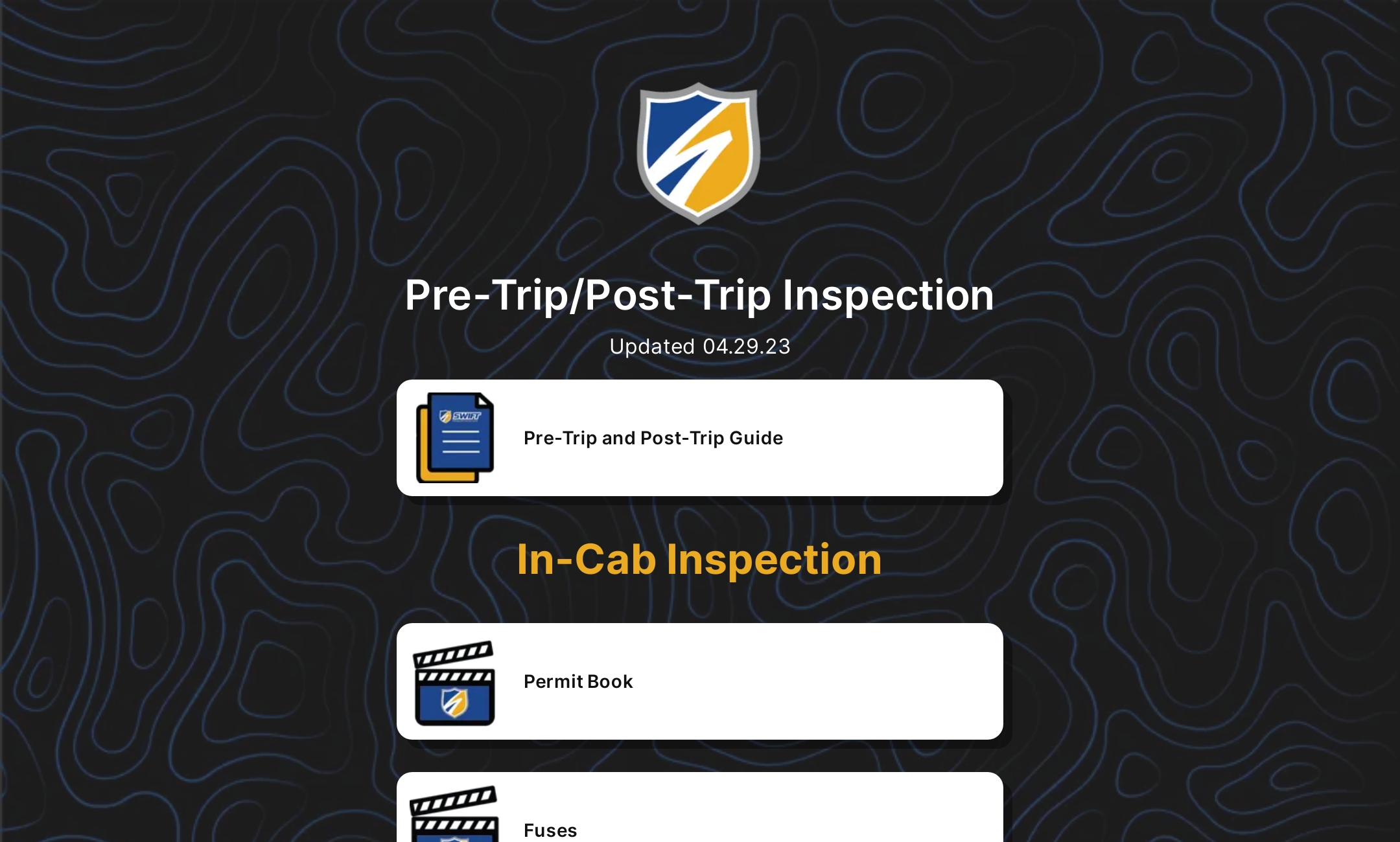 Pre-Trip/Post-Trip Inspection's Flowpage
