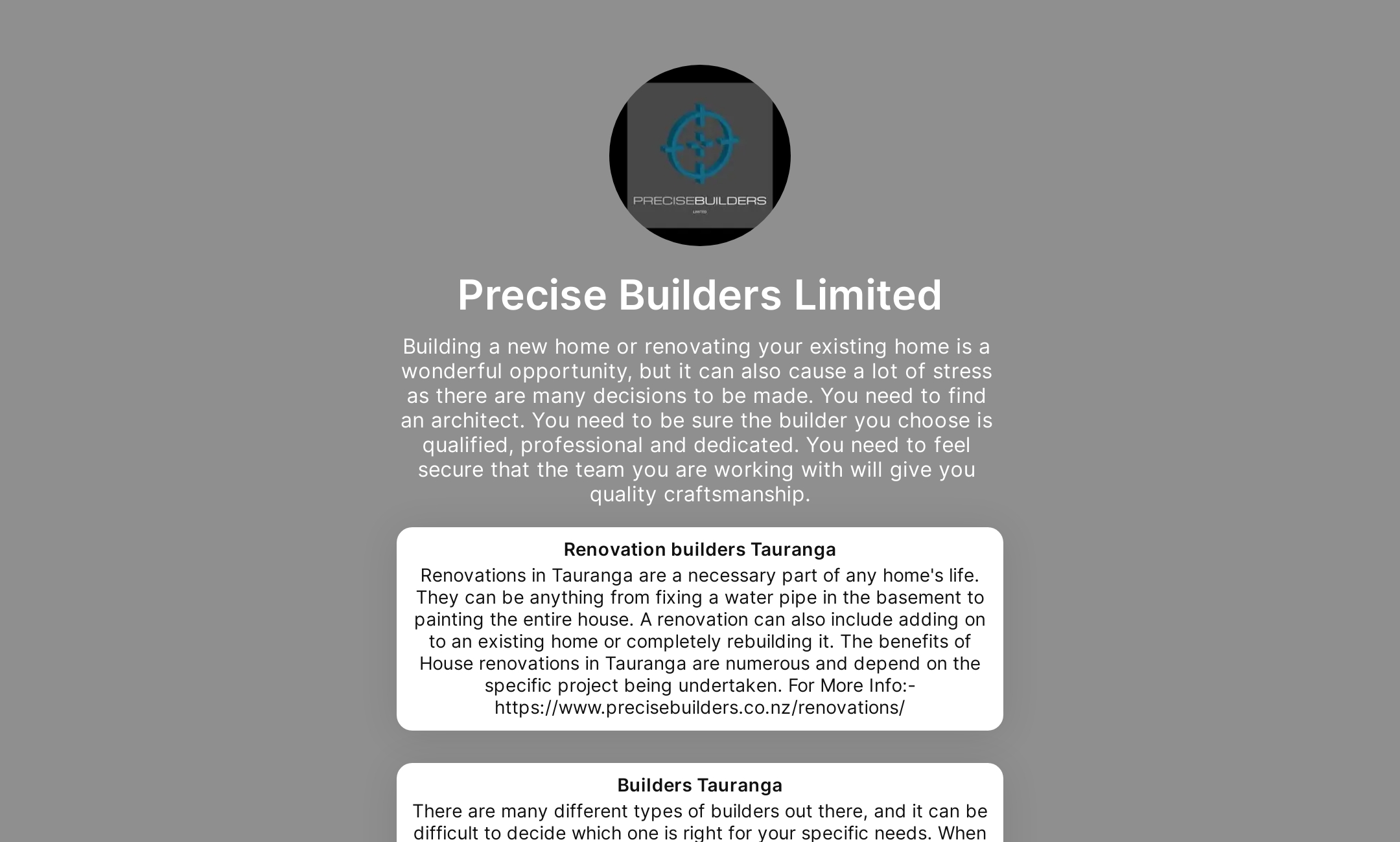 Precise Builders Limited's Flowpage