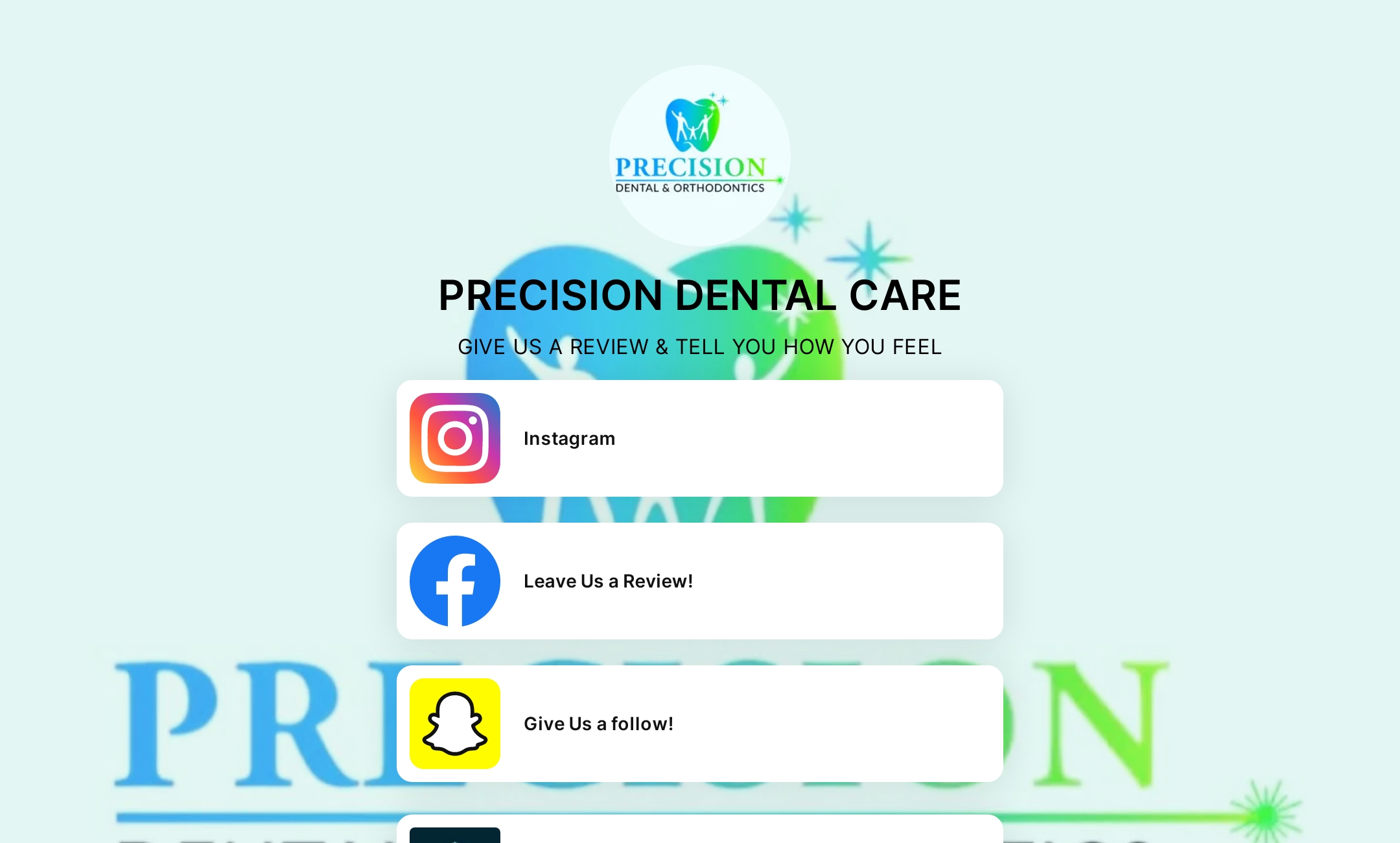 PRECISION DENTAL CARE's Flowpage