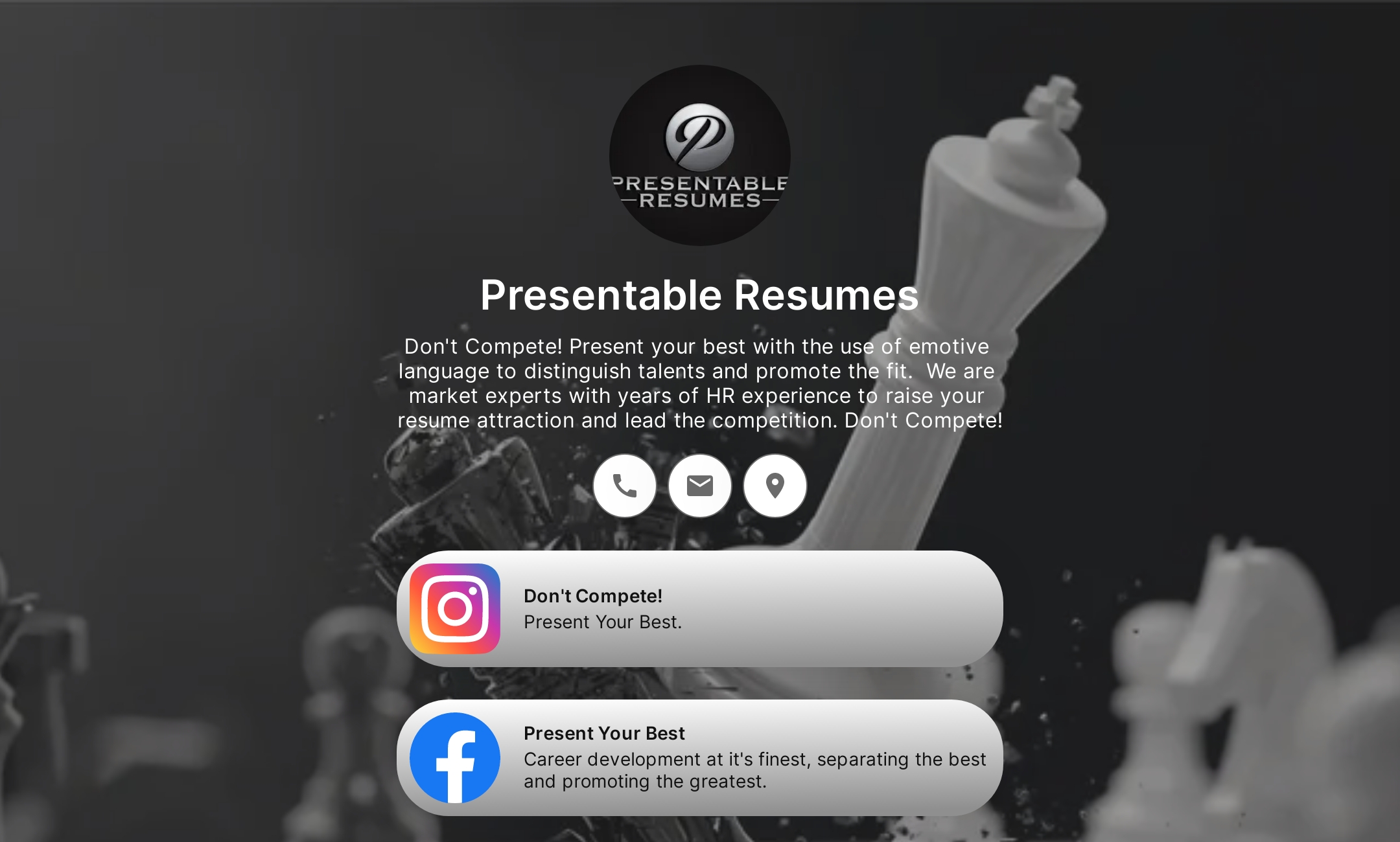 Presentable Resumes' Flowpage
