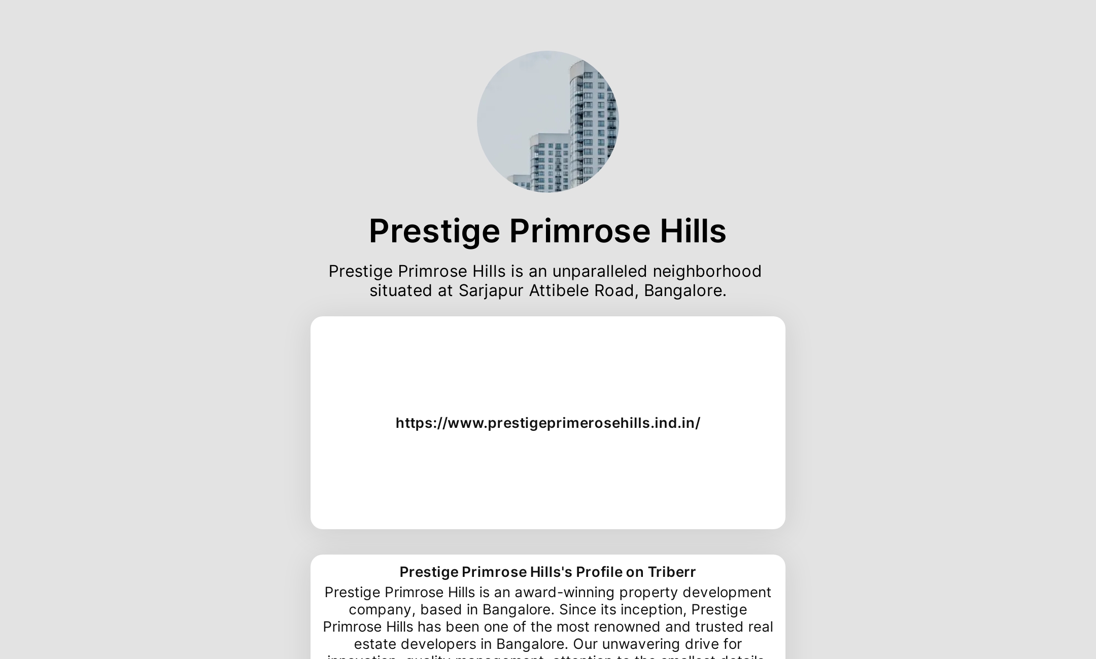Prestige Primrose Hills' Flowpage